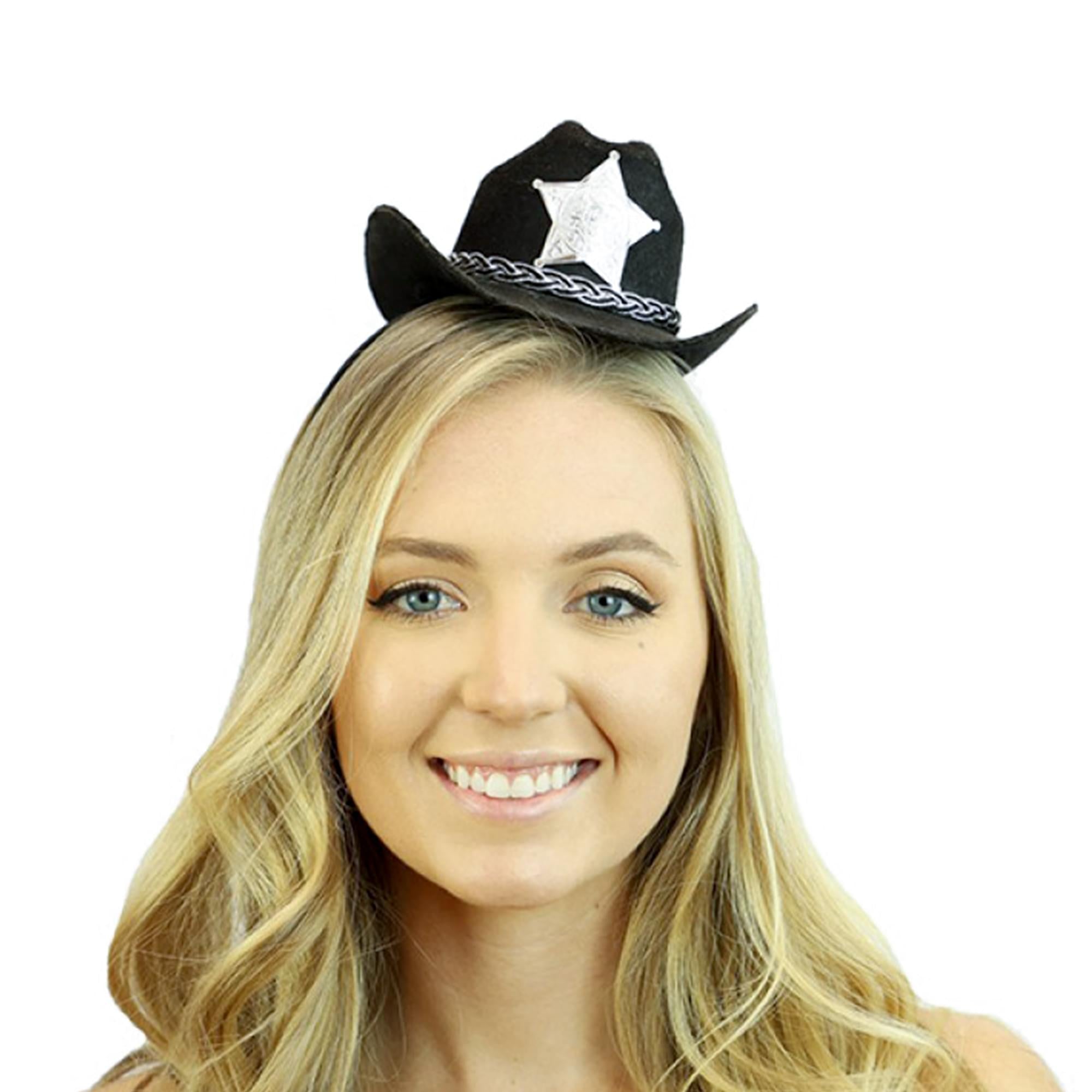 Mini Cowboy Hat Costume Headband | Black | Free Shipping