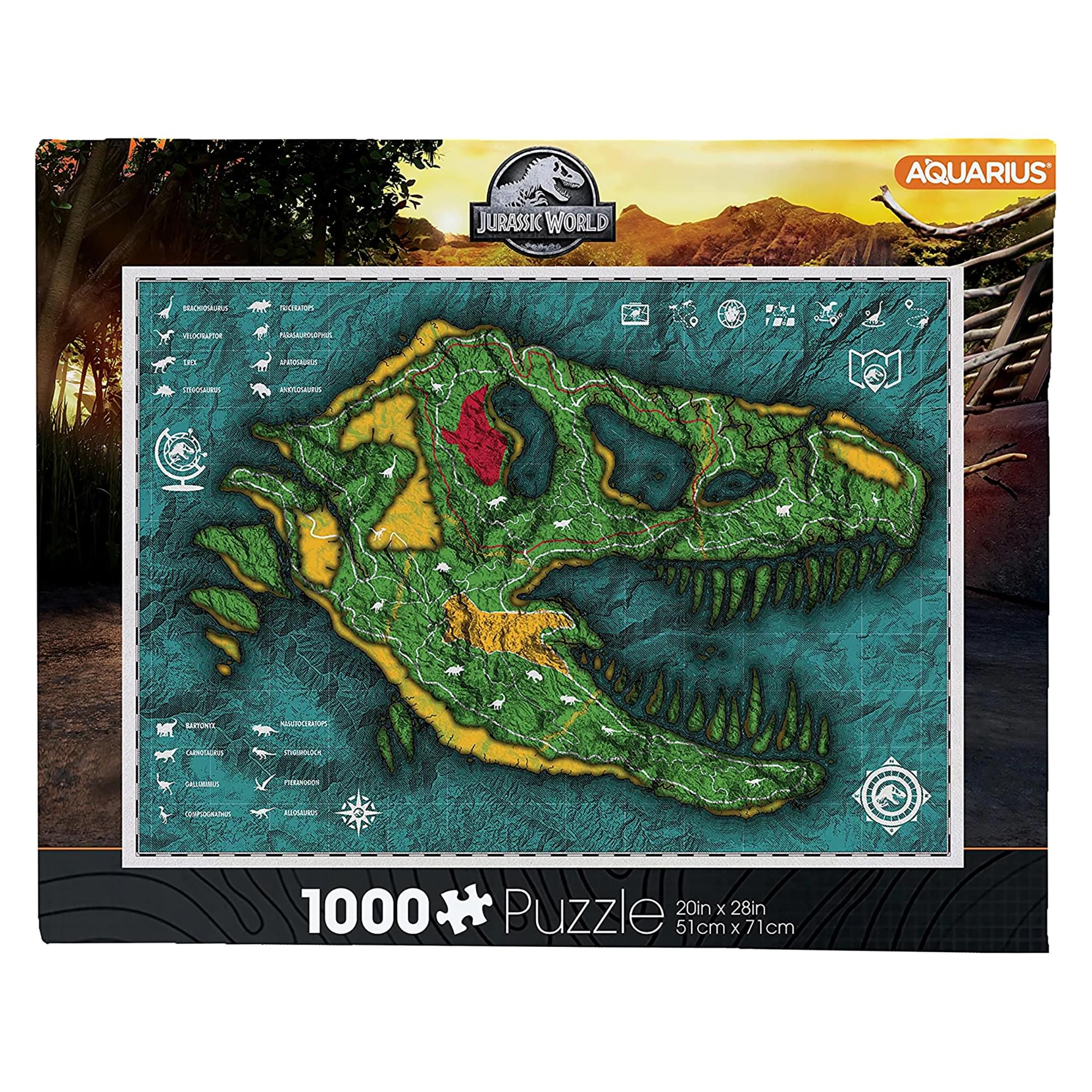 Jurassic World Map 1000 Piece Jigsaw Puzzle | Free Shipping