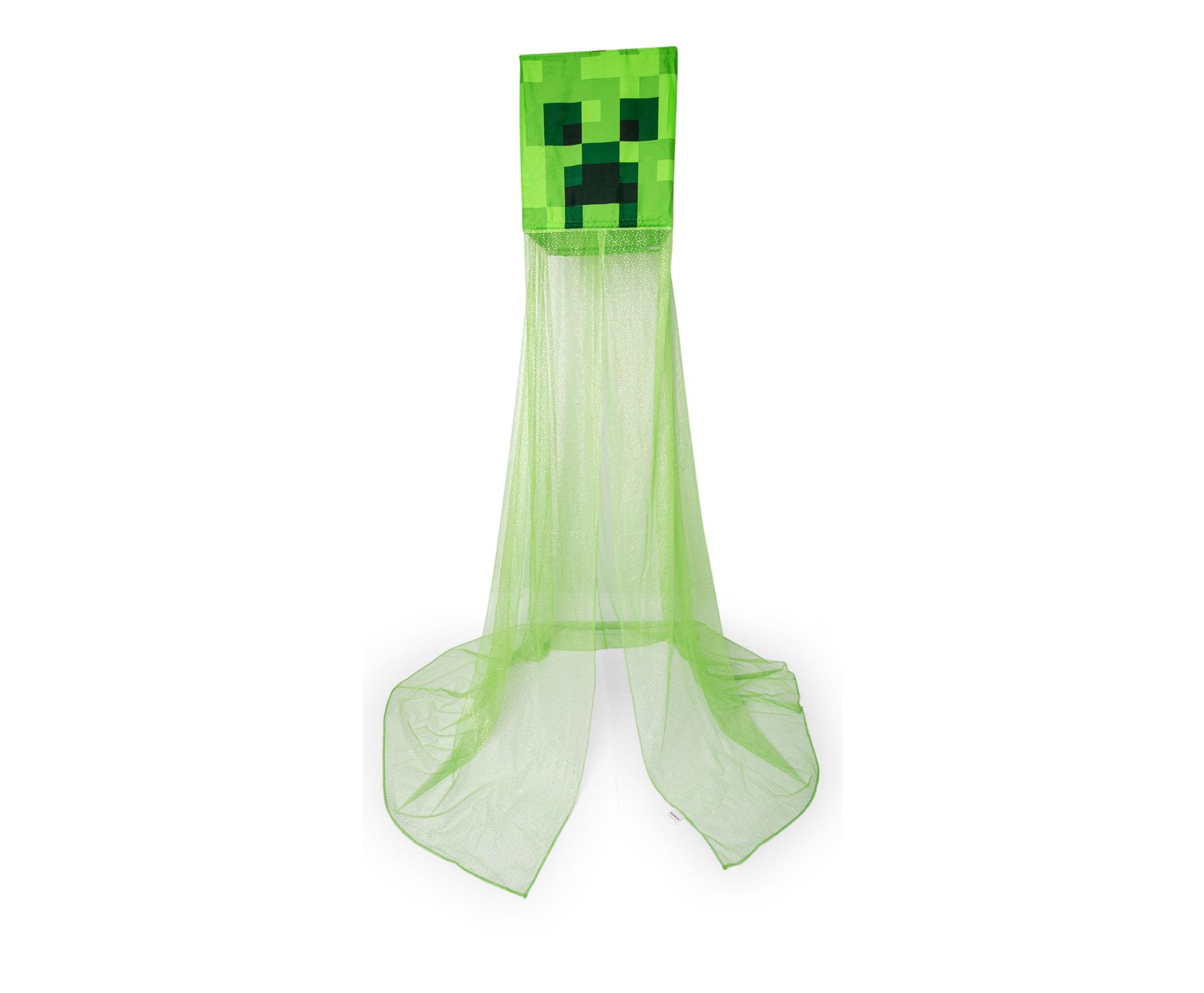 Minecraft Green Creeper Kids Bed Canopy Hanging Curtain Netting