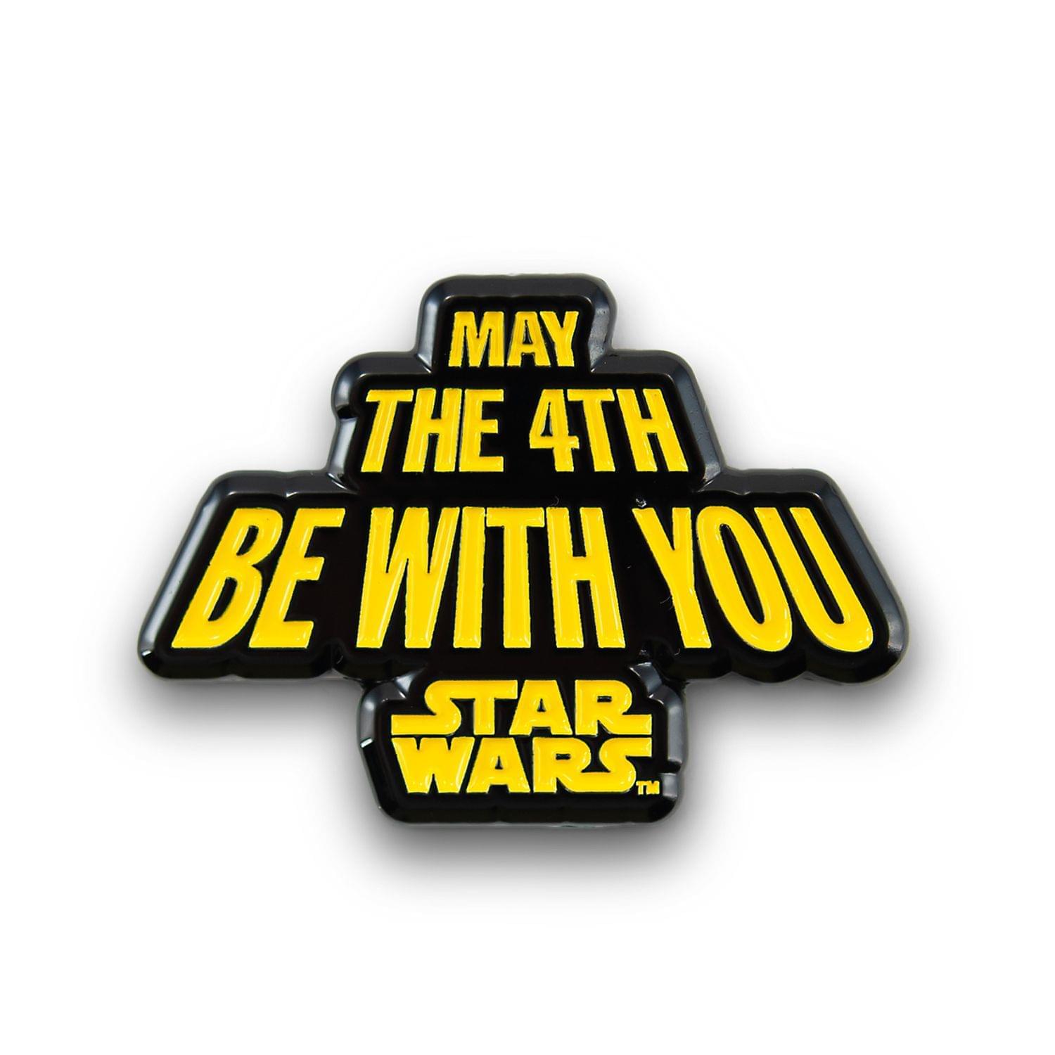 Star Wars May The 4th Be Enamel Pin - Yellow On Black | Free Shipping