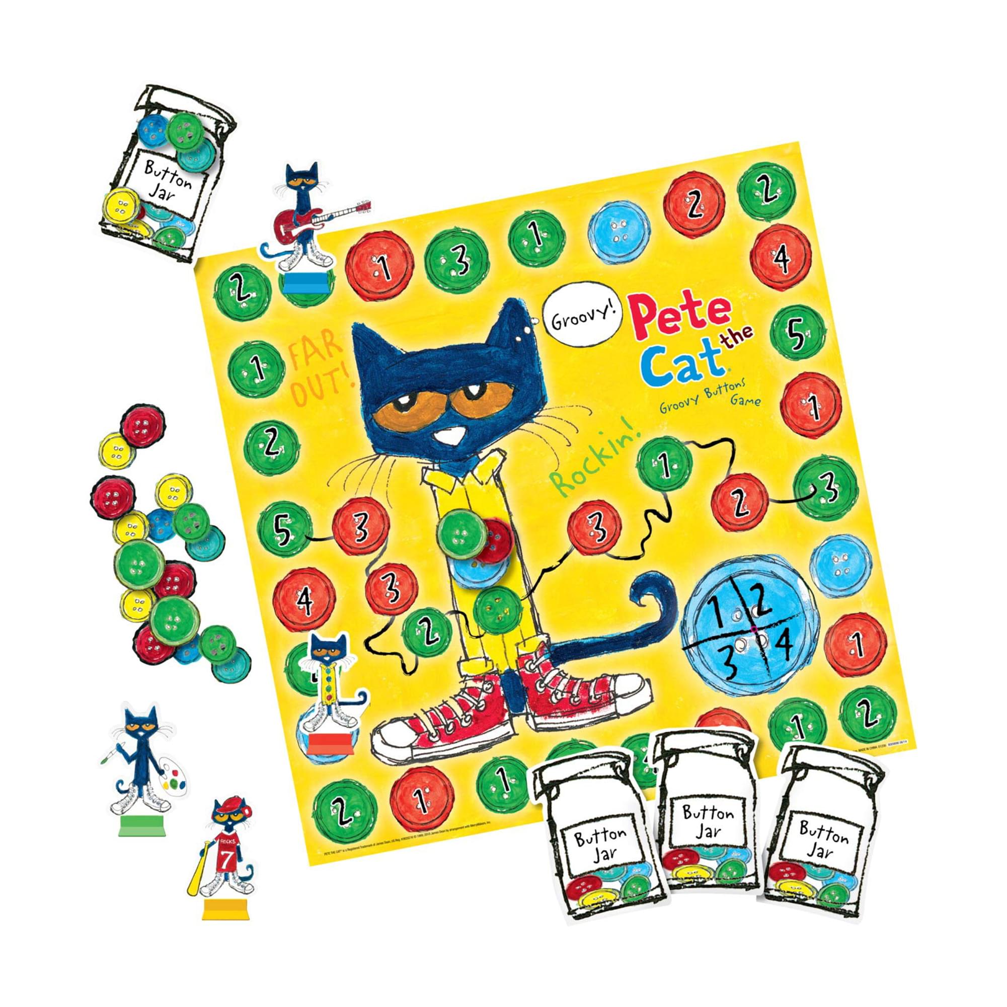 Pete the Cat Groovy Buttons Game | 2-4 Players | Free Shipping