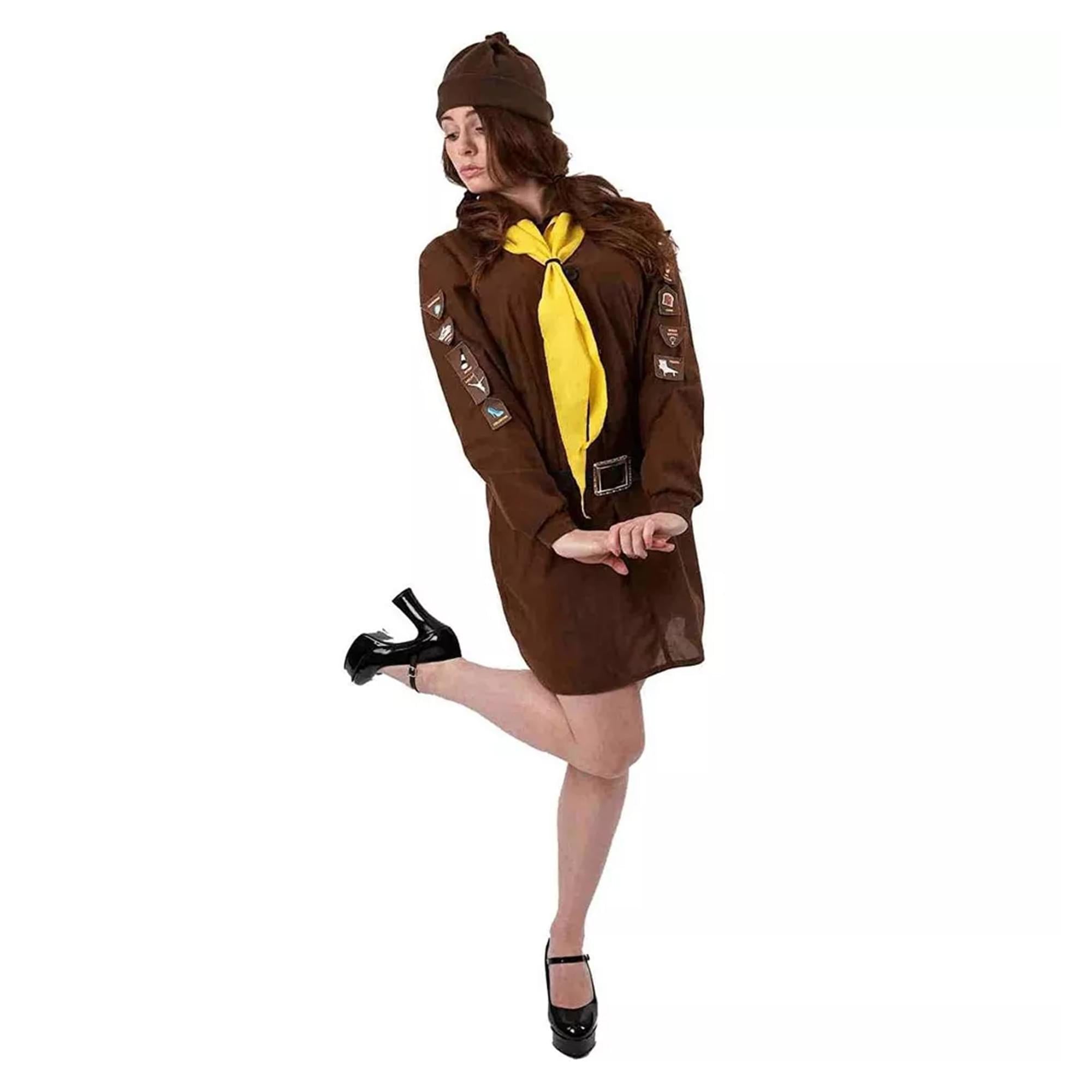 Brownie Girl Guide Adult Costume Dress - Medium | Free Shipping