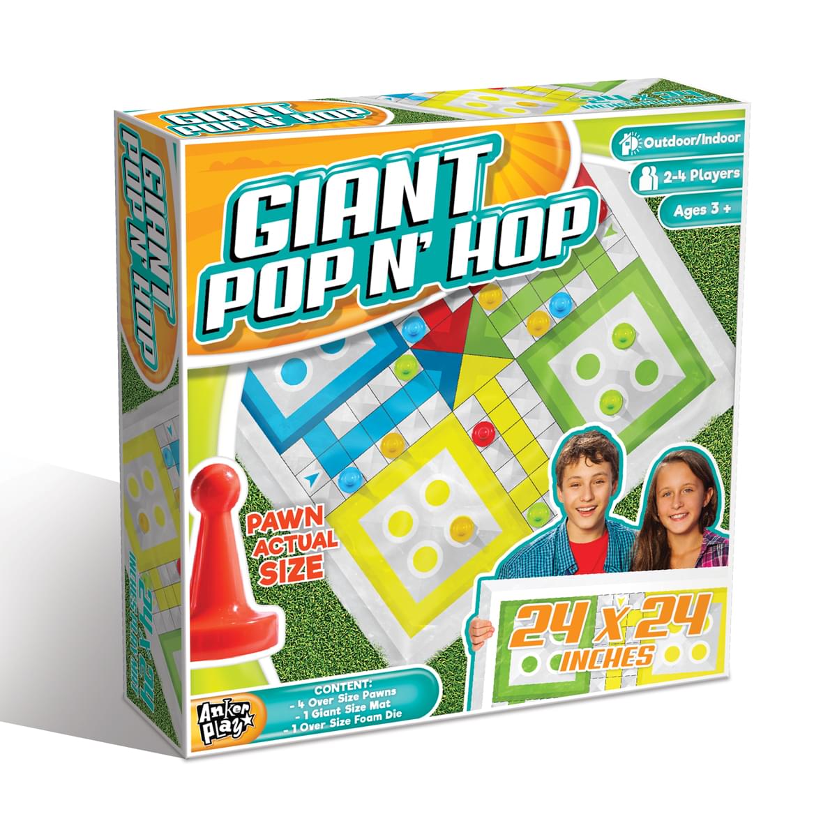 Giant Pop N Hop Indoor/Outdoor Game | 24x24 Inch Mat | Free Shipping