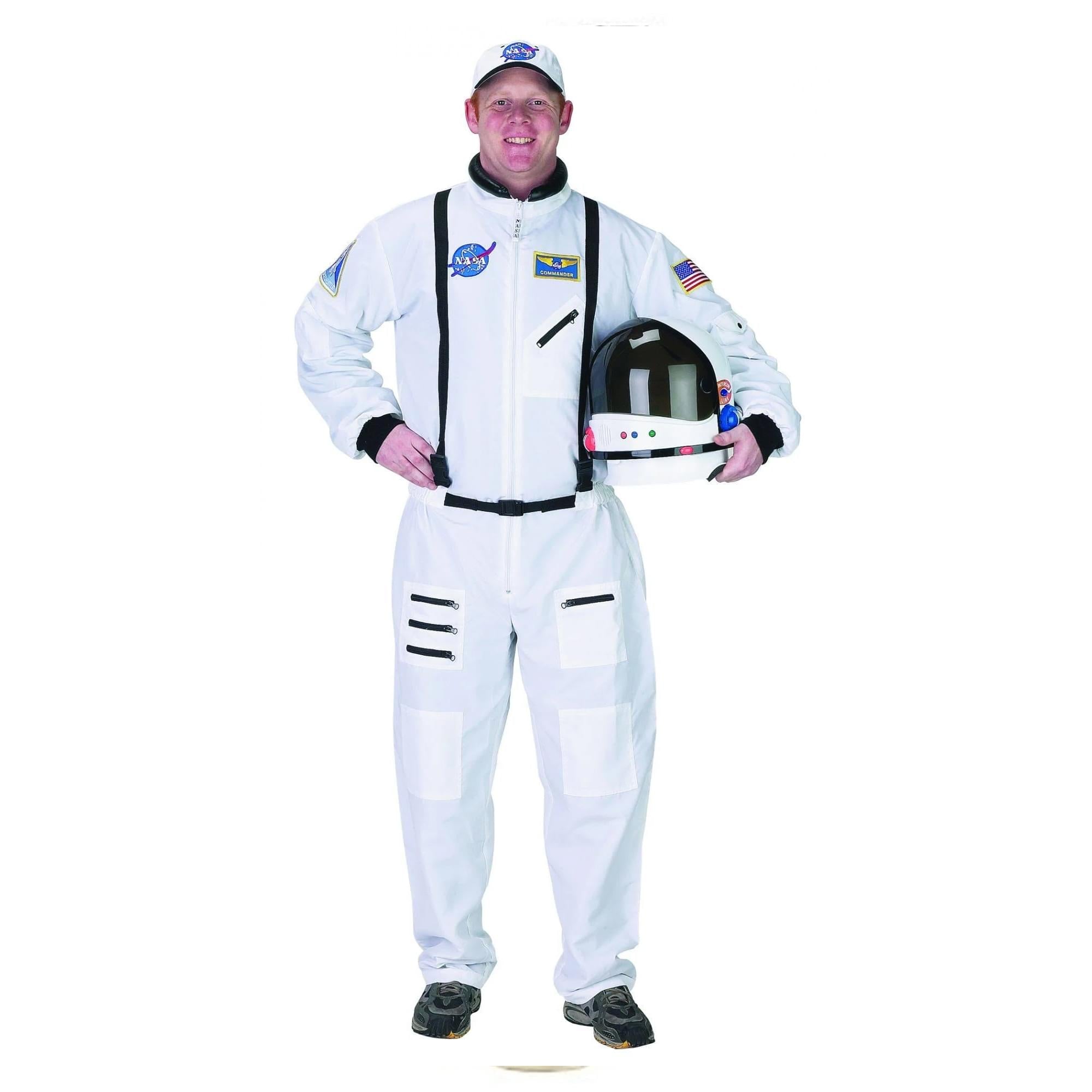 Adult Astronaut (White) Suit W/ Cap Costume | Free Shipping