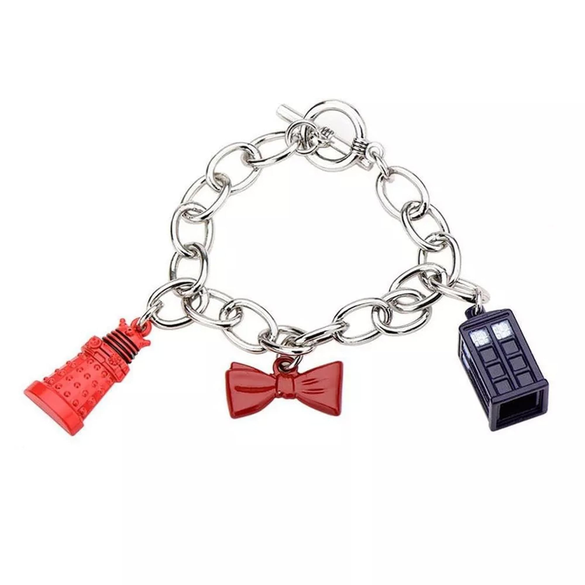 Doctor Who Charm Bow Tie, Tardis & Dalek Bracelet | Free Shipping