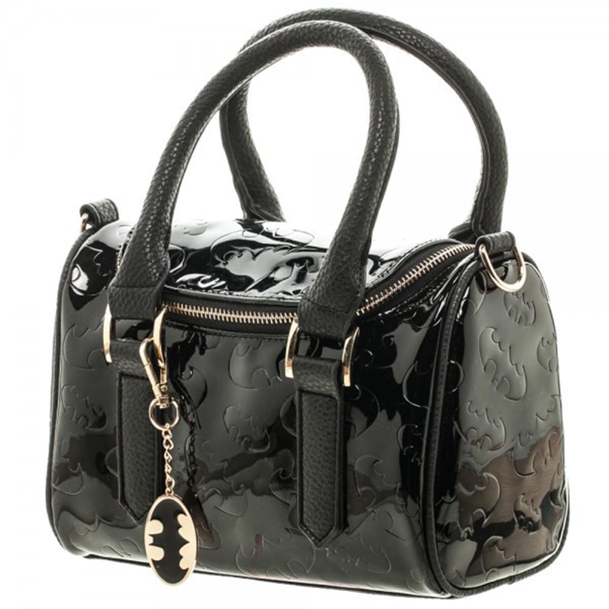 Batman Embossed Mini Barrel Satchel with Charm | Free Shipping