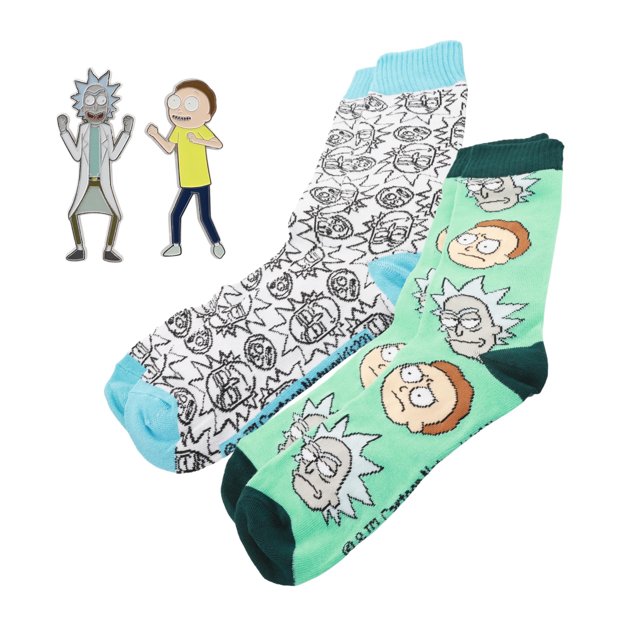 Rick and Morty Enamel Pin and Sock Bundle | Free Shipping