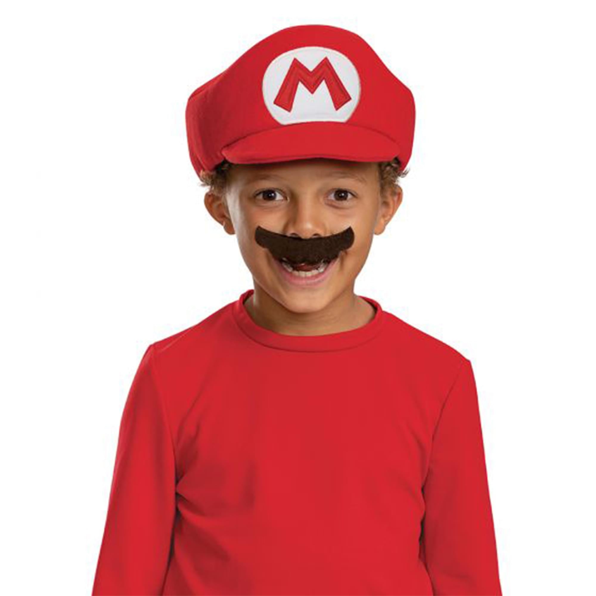 Super Mario Mario Hat & Mustache Child Costume | Free Shipping