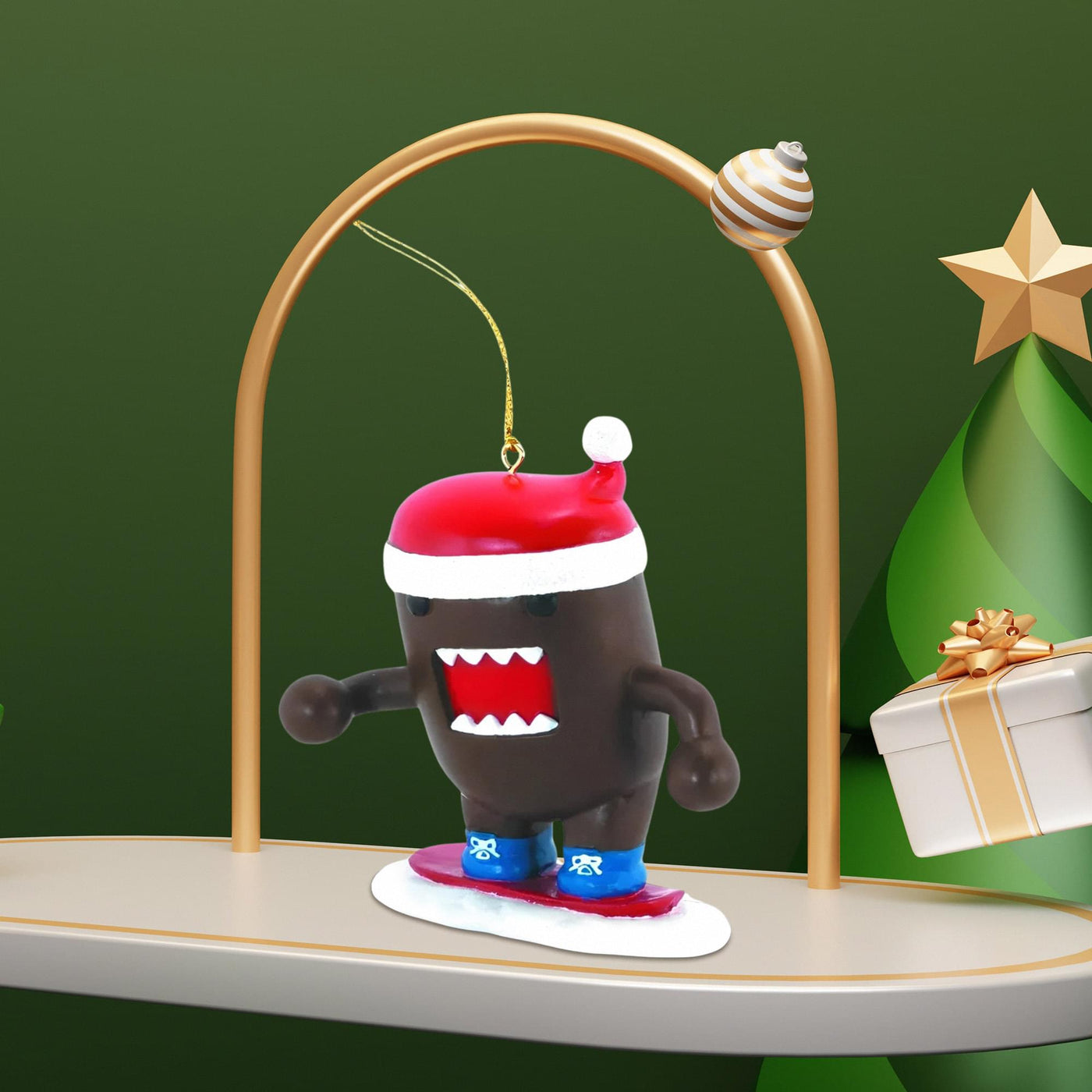 Domo Holiday Ornament: Snowboarding Domo | Free Shipping