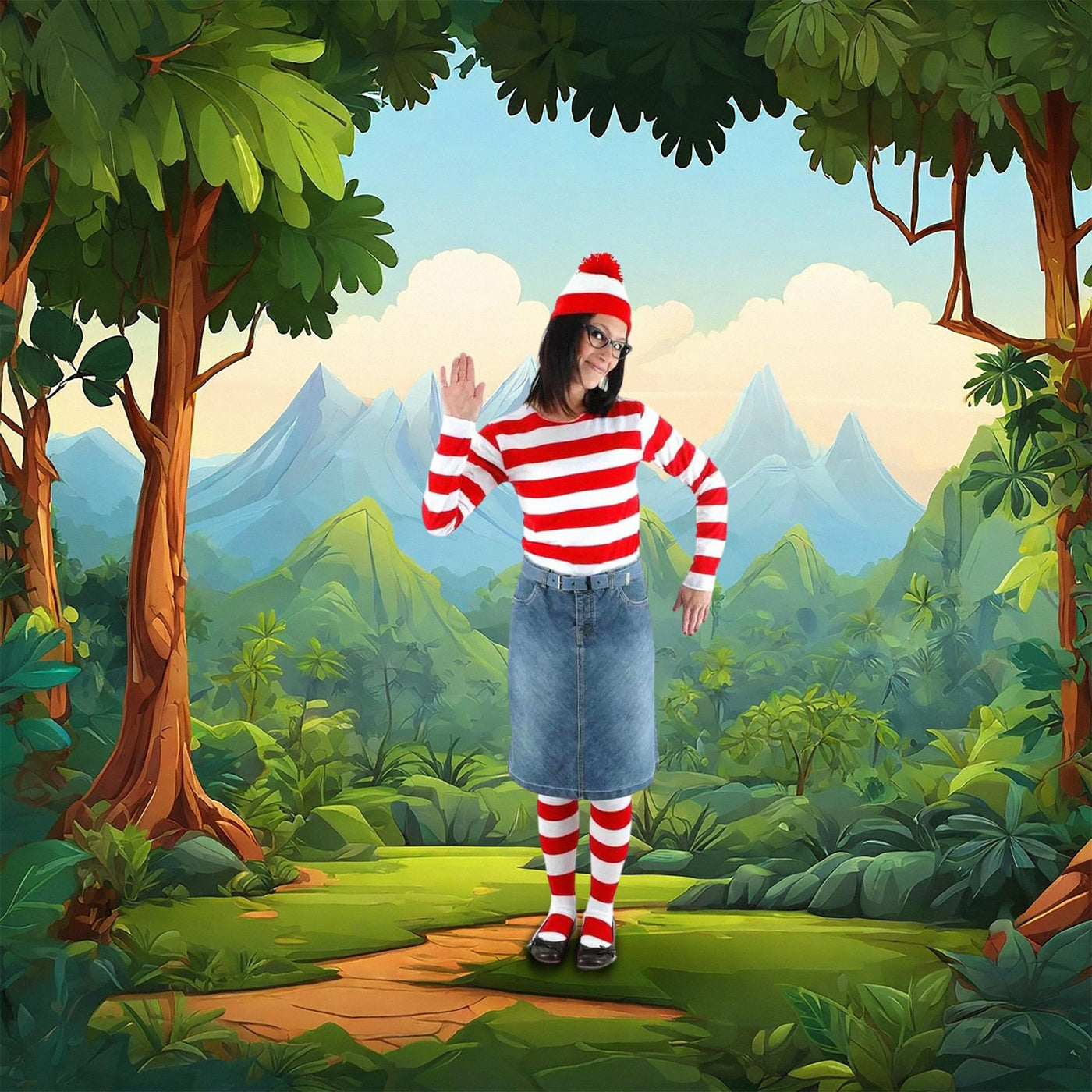 Where's Waldo Wenda Costume Kit Adult | Free Shipping