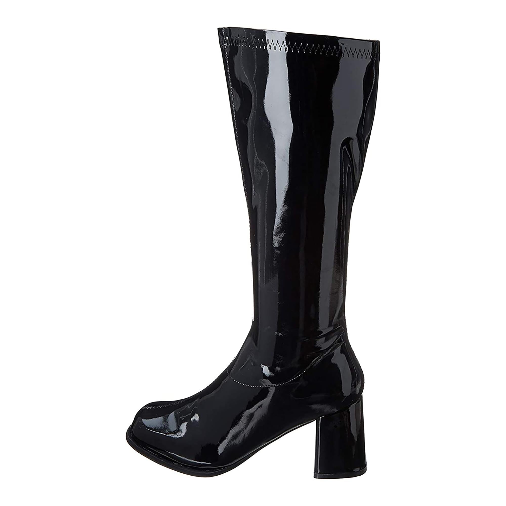 3" Gogo Boots Black Zipper | Free Shipping
