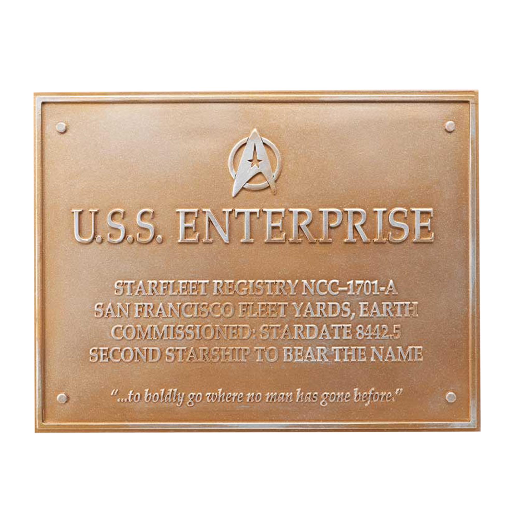 Star Trek USS Enterprise Dedication Plaque Replica | Free Shipping