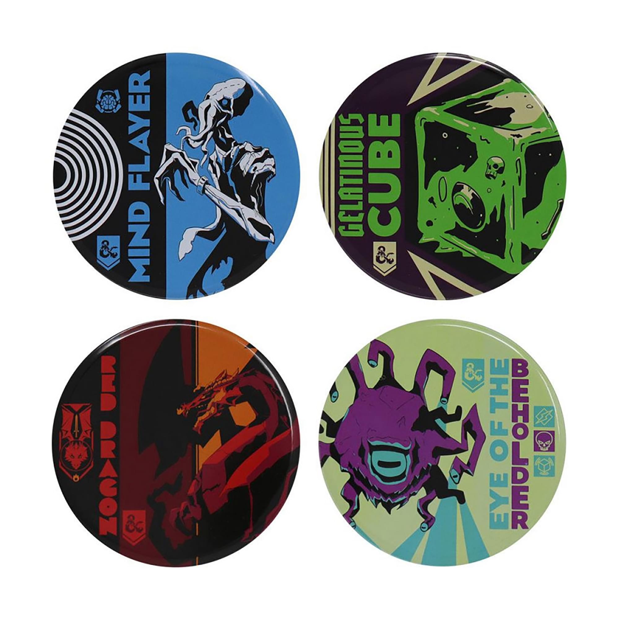 D&D Monsters 4-Piece Metal Drink Coaster Set | Free Shipping