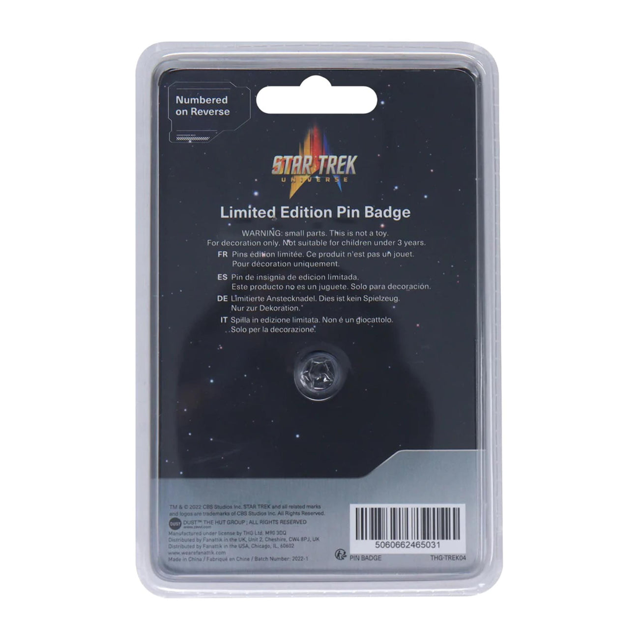 Star Trek Limited Edition Spock Pin Badge | Free Shipping