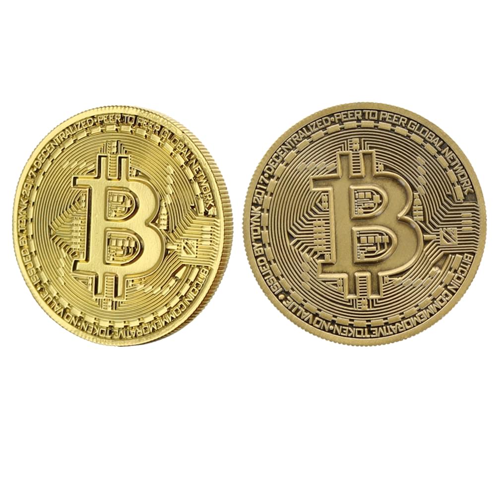 Bitcoin, Gold & Bronze Plated, Set of 2 | Free Shipping