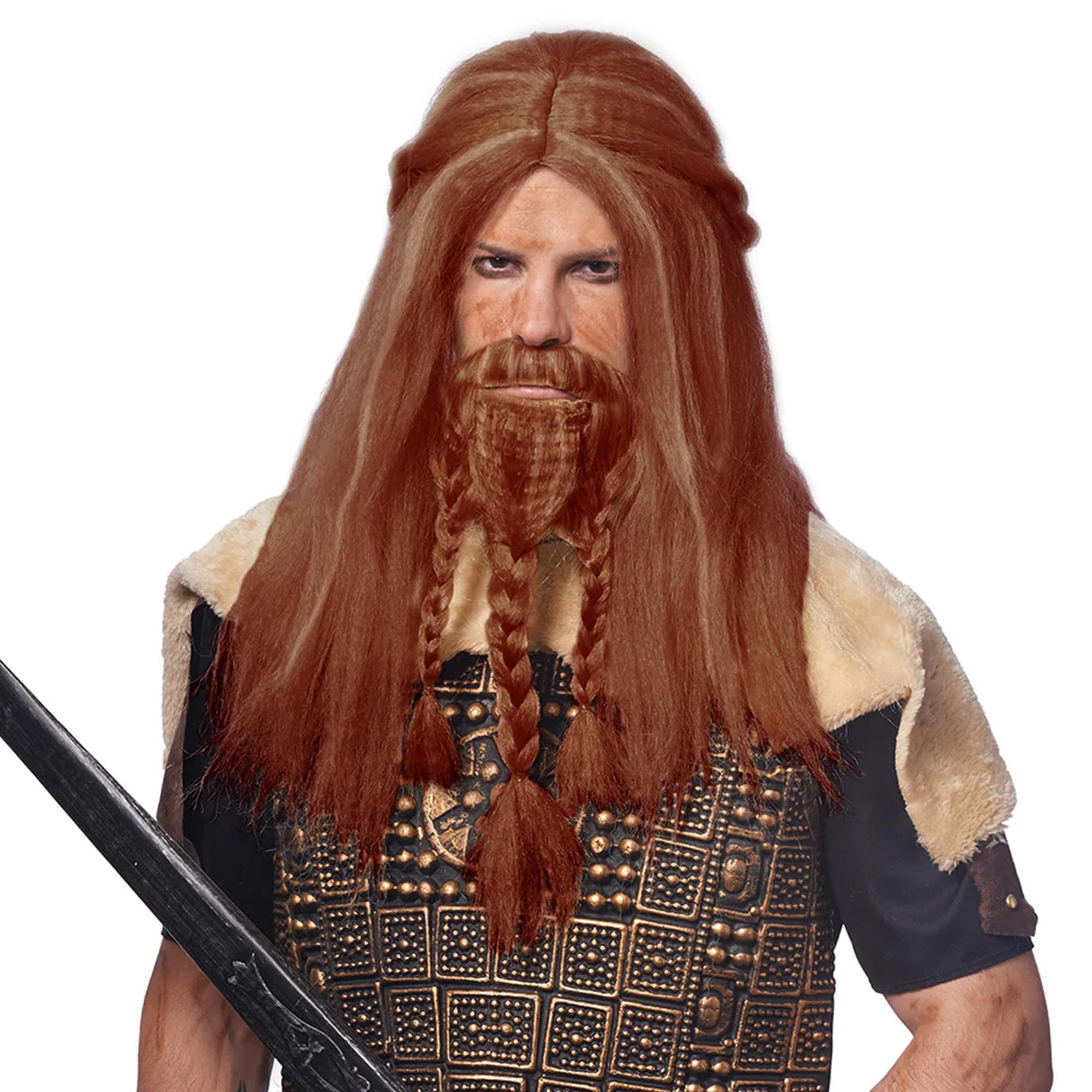 Viking Adult Costume Wig | Natural Red | Free Shipping