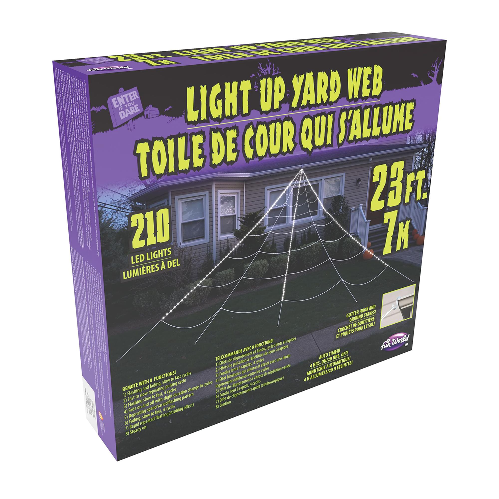 Mega 24 Foot Light-Up 210 LED Yard Web | Free Shipping