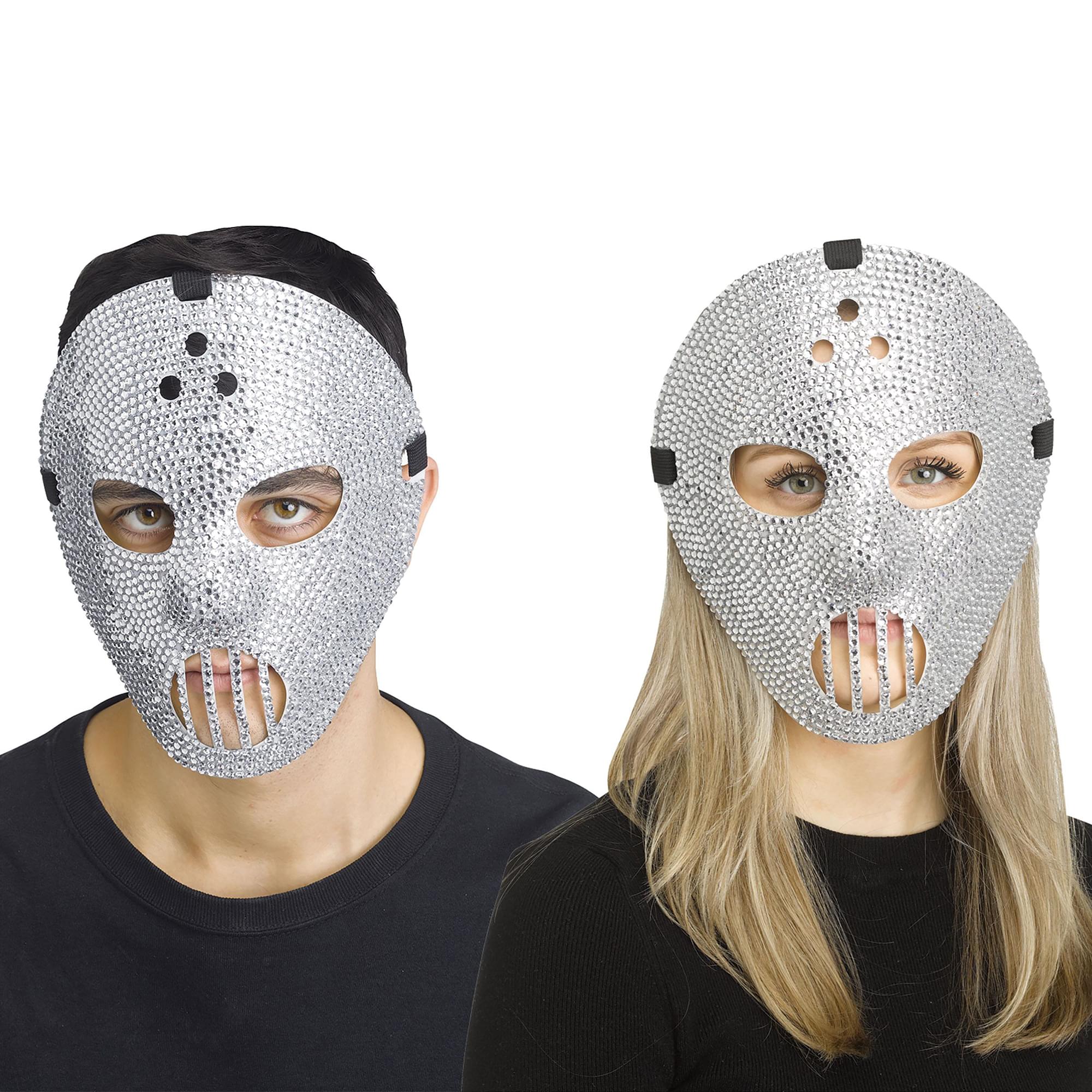 Rhinestone Hockey Adult Costume Mask | Free Shipping