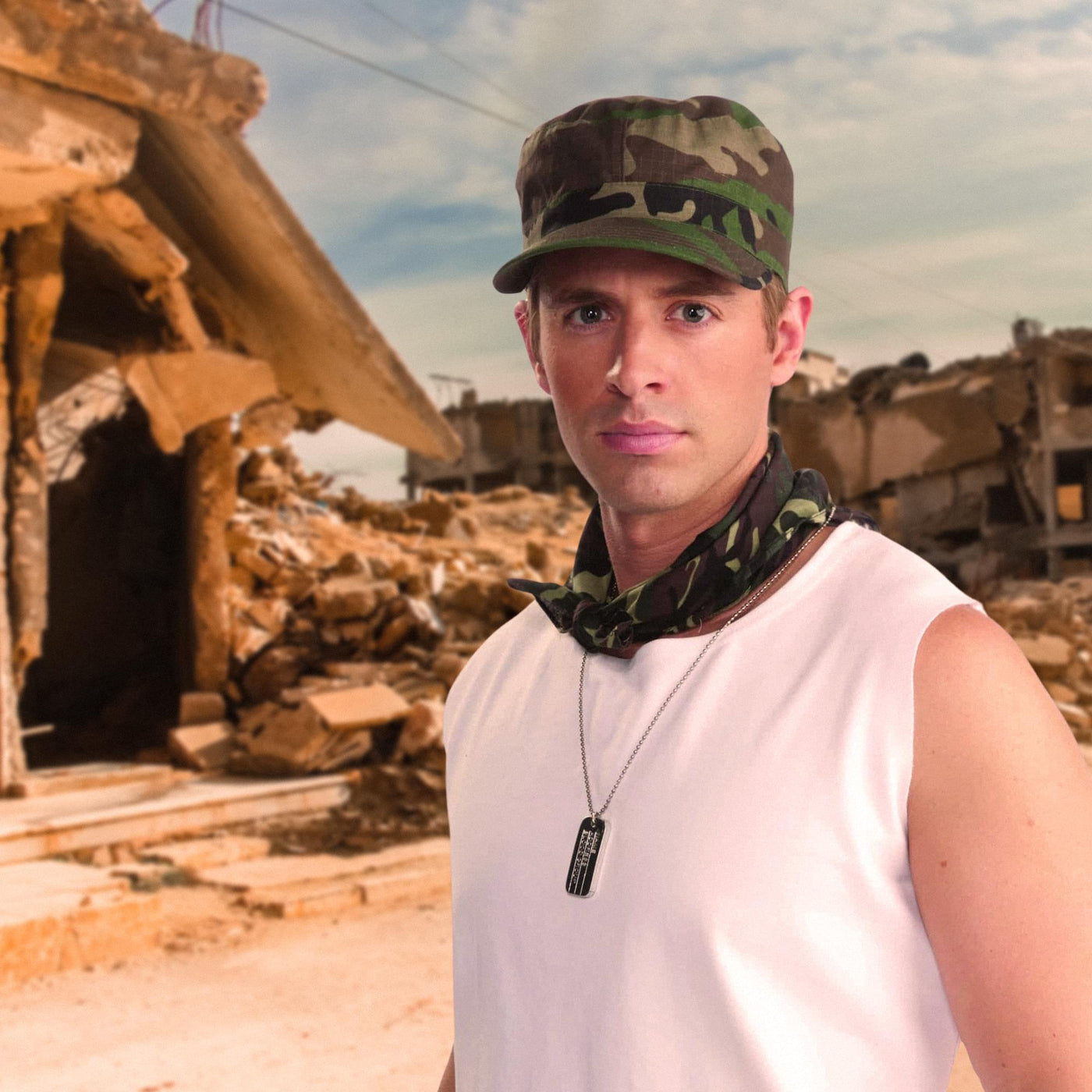 Combat Hero Camouflage Army Cap Costume Accessory | Free Shipping