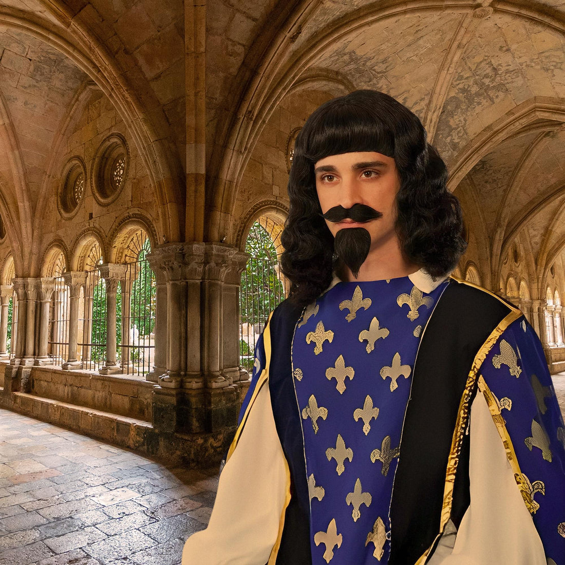 Musketeer Wig, Moustache, Goatee Costume Accessory Adult Men | Free Sh