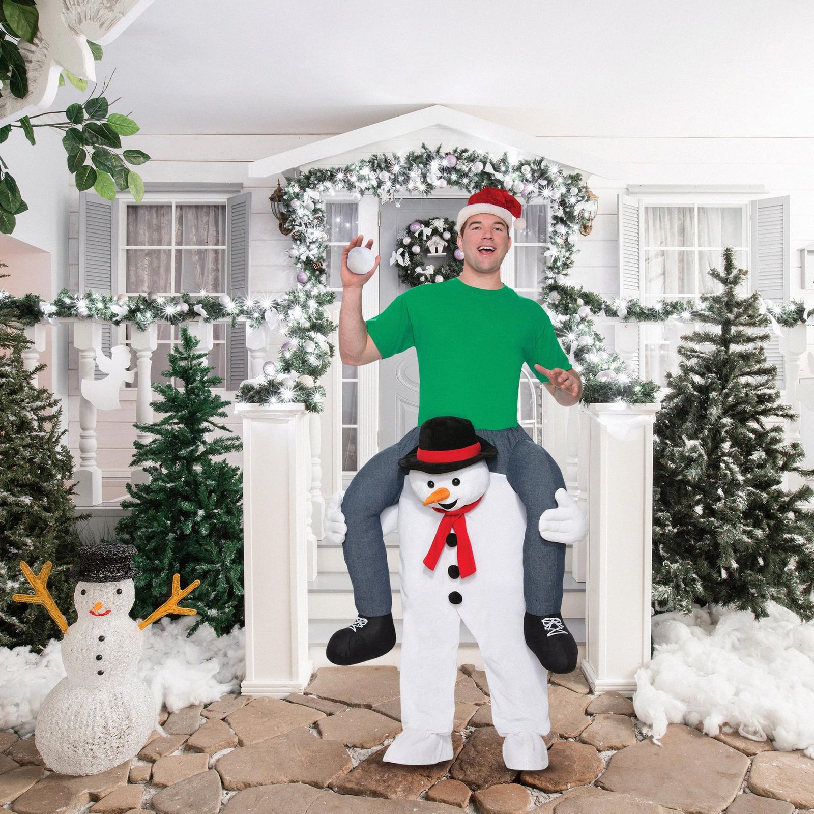 Shoulder Riding Adult Costume: Snowman | Free Shipping
