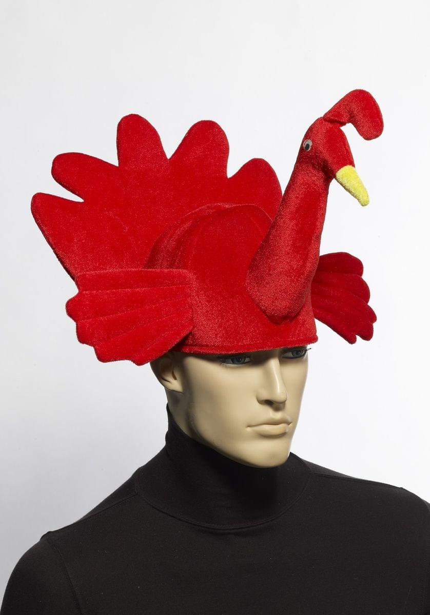 Plush Red Turkey Costume Hat Adult | Free Shipping