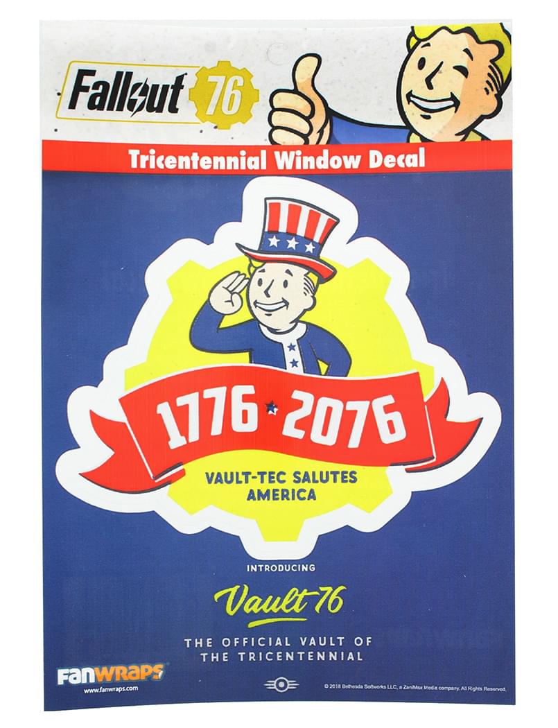 Fallout 76 Tricentennial Logo Window Decal | Free Shipping