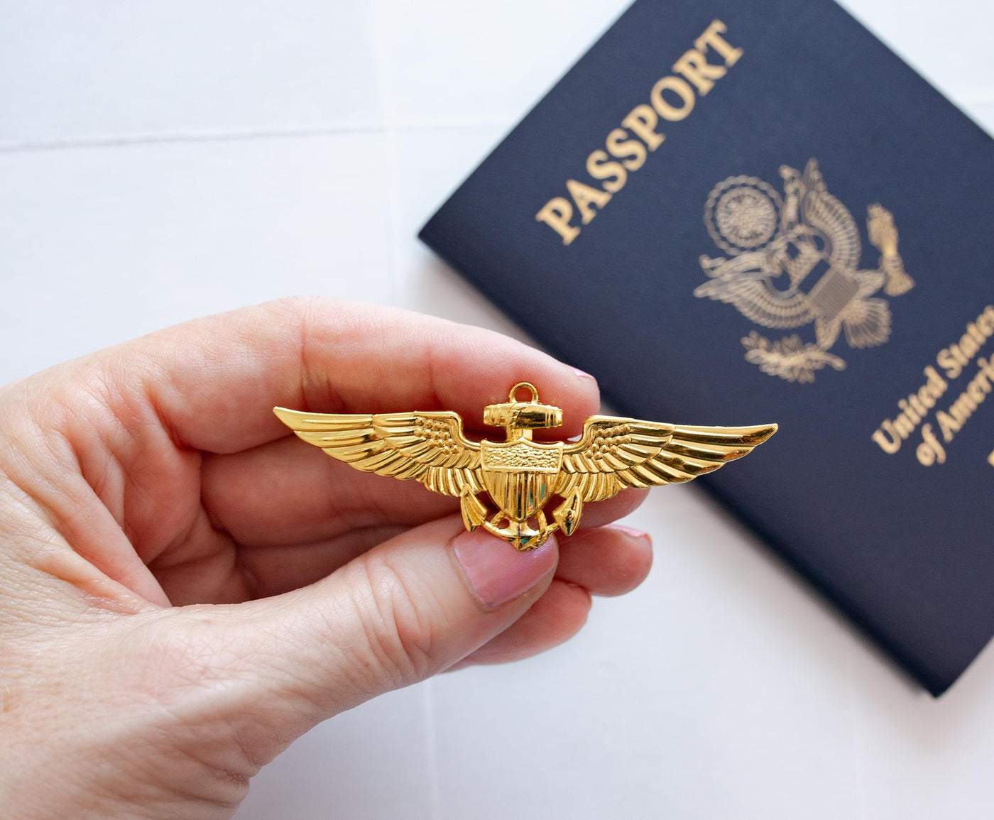 Aviator Pilot Costume Accessory Pin - Gold | Free Shipping