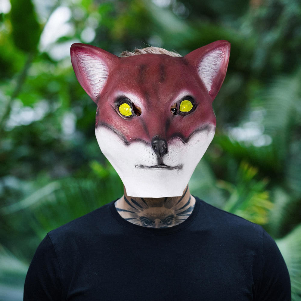 Red Fox Animal Full Face Adult Costume Mask | Free Shipping