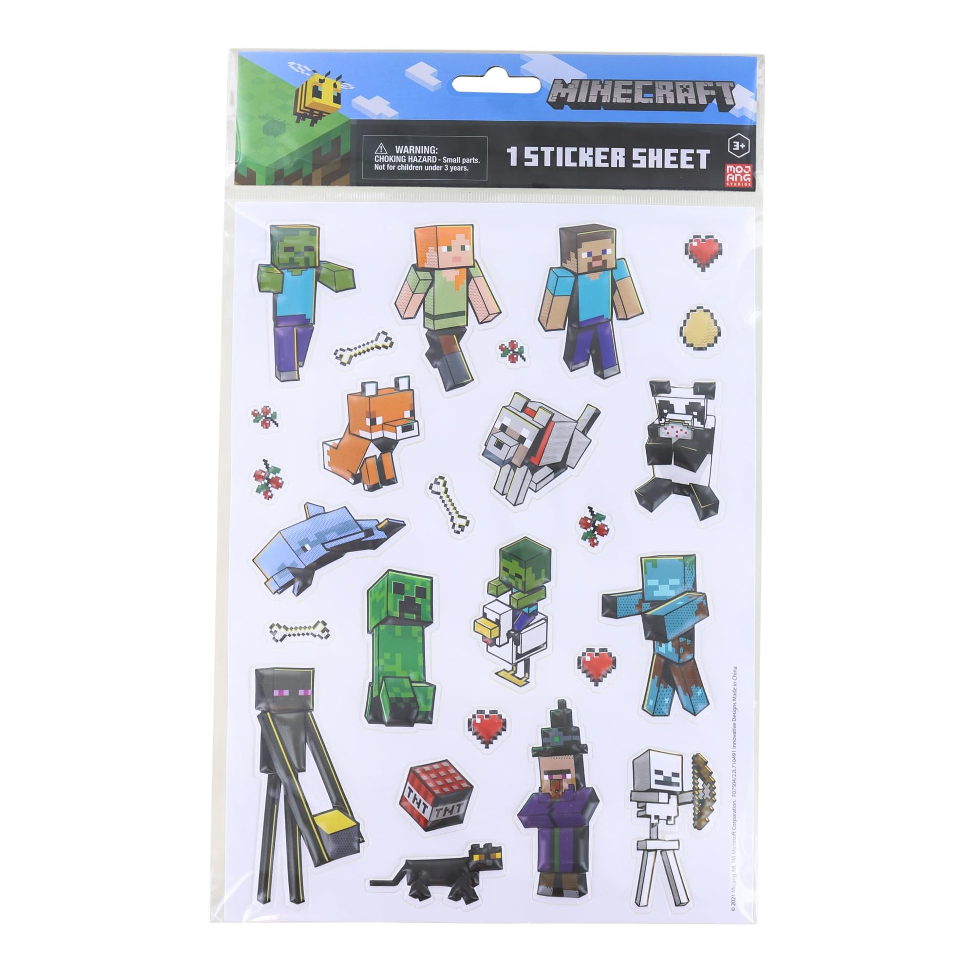 Minecraft Raised 3D Stickers | One Sheet | Free Shipping