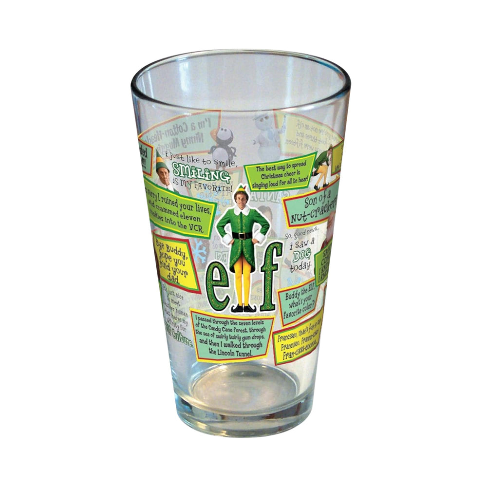 Elf The Movie Classic Quotes 16oz Pint Glass | Free Shipping