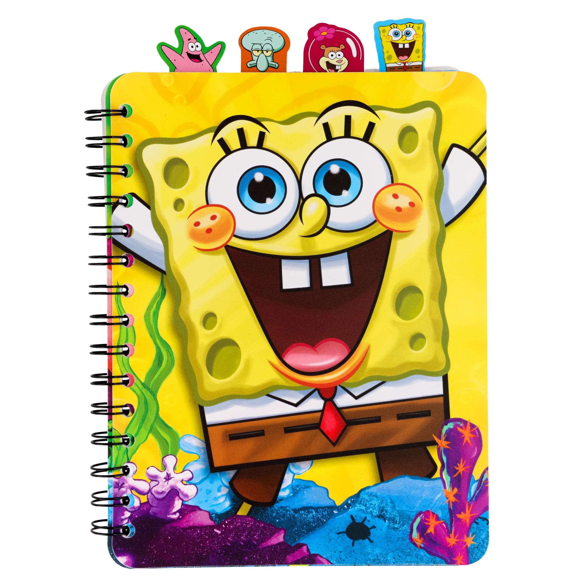 SpongeBob 4-Tab 80-Page Spiral Journal | Free Shipping
