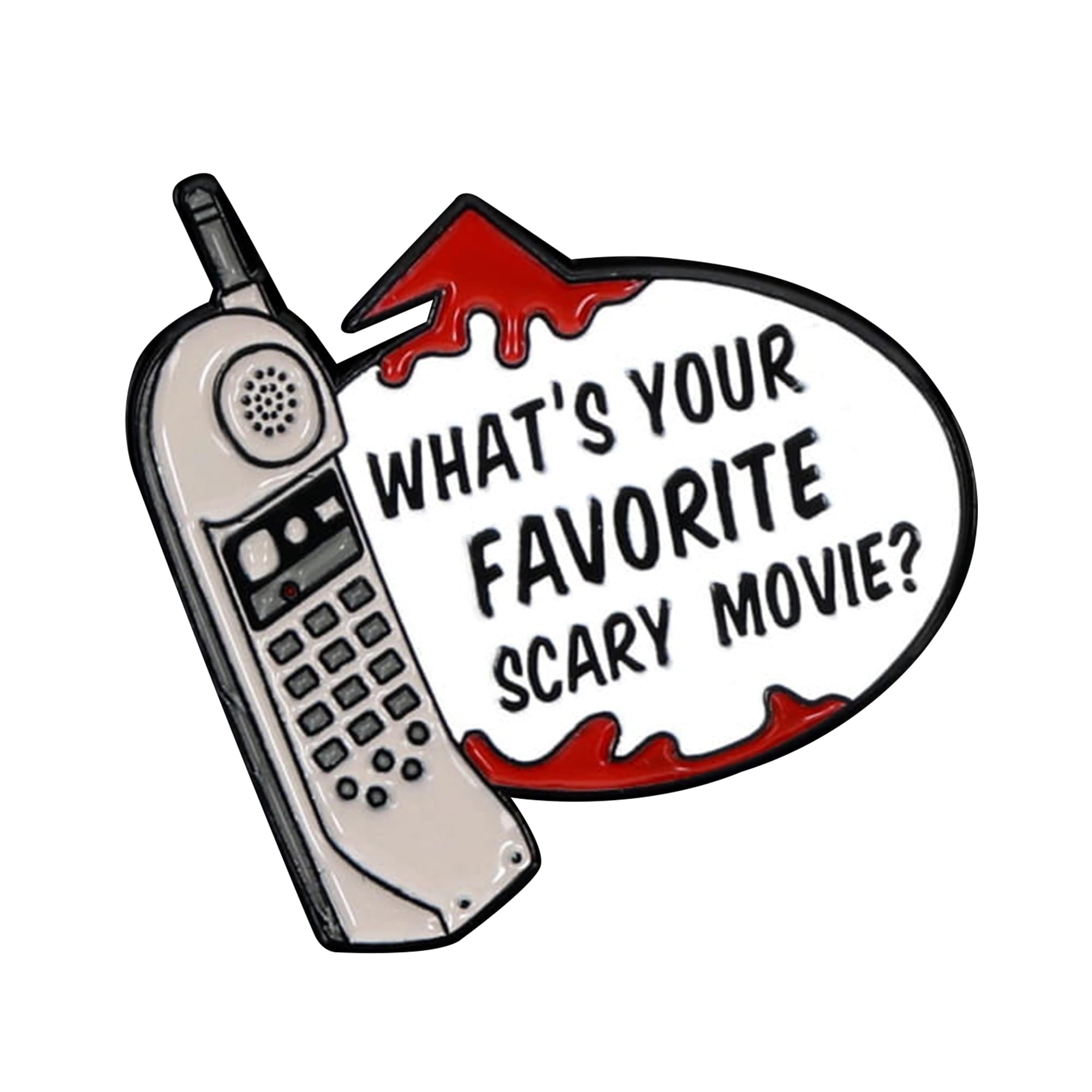 Scream "What's Your Favorite Scary Movie?" Enamel Pin | Free Shipping