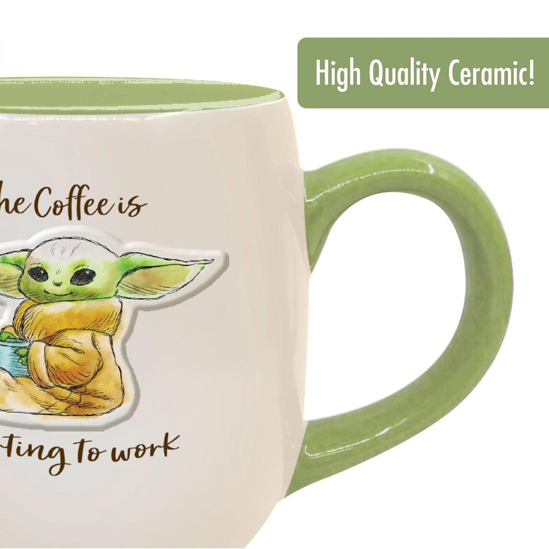 Star Wars Grogu Coffee 14oz Ceramic Mug | Free Shipping