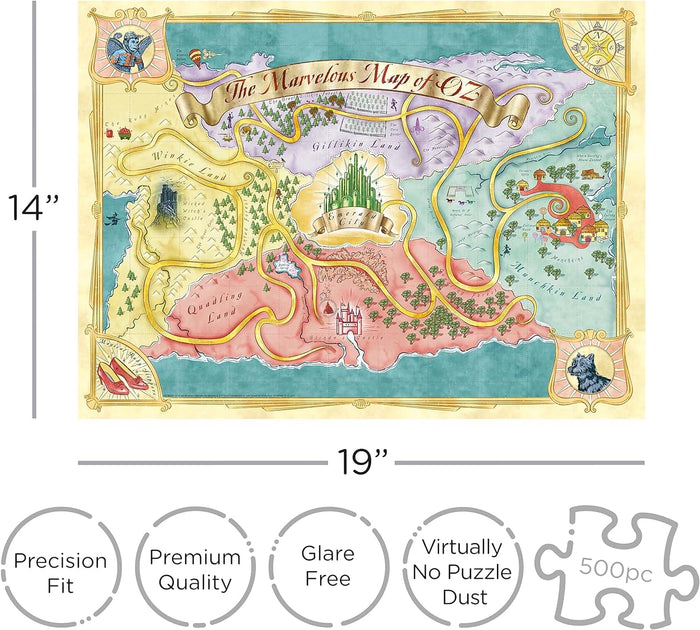 The Wizard Of Oz Map 500 Piece Jigsaw Puzzle | Free Shipping
