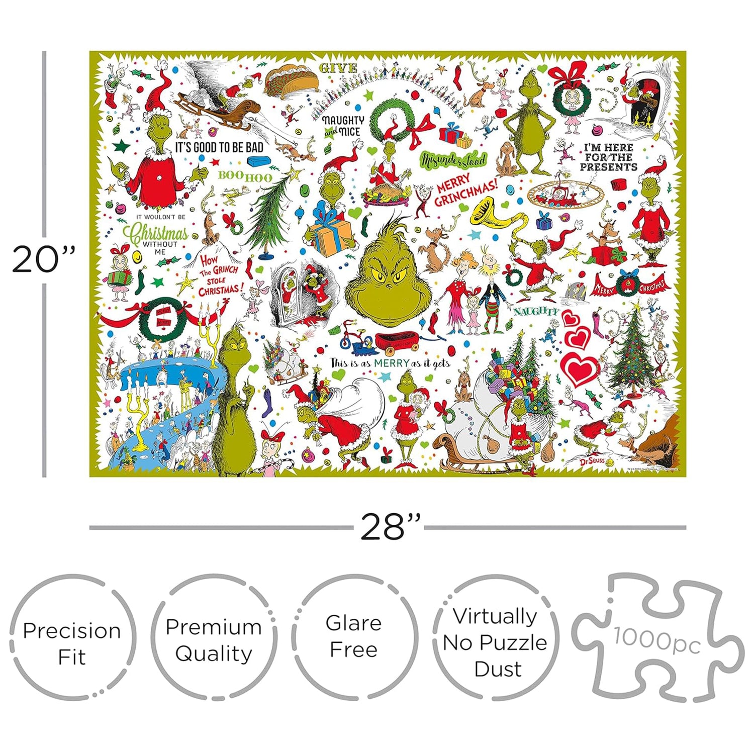 Dr. Seuss Grinch Christmas 1000 Piece Puzzle | Free Shipping