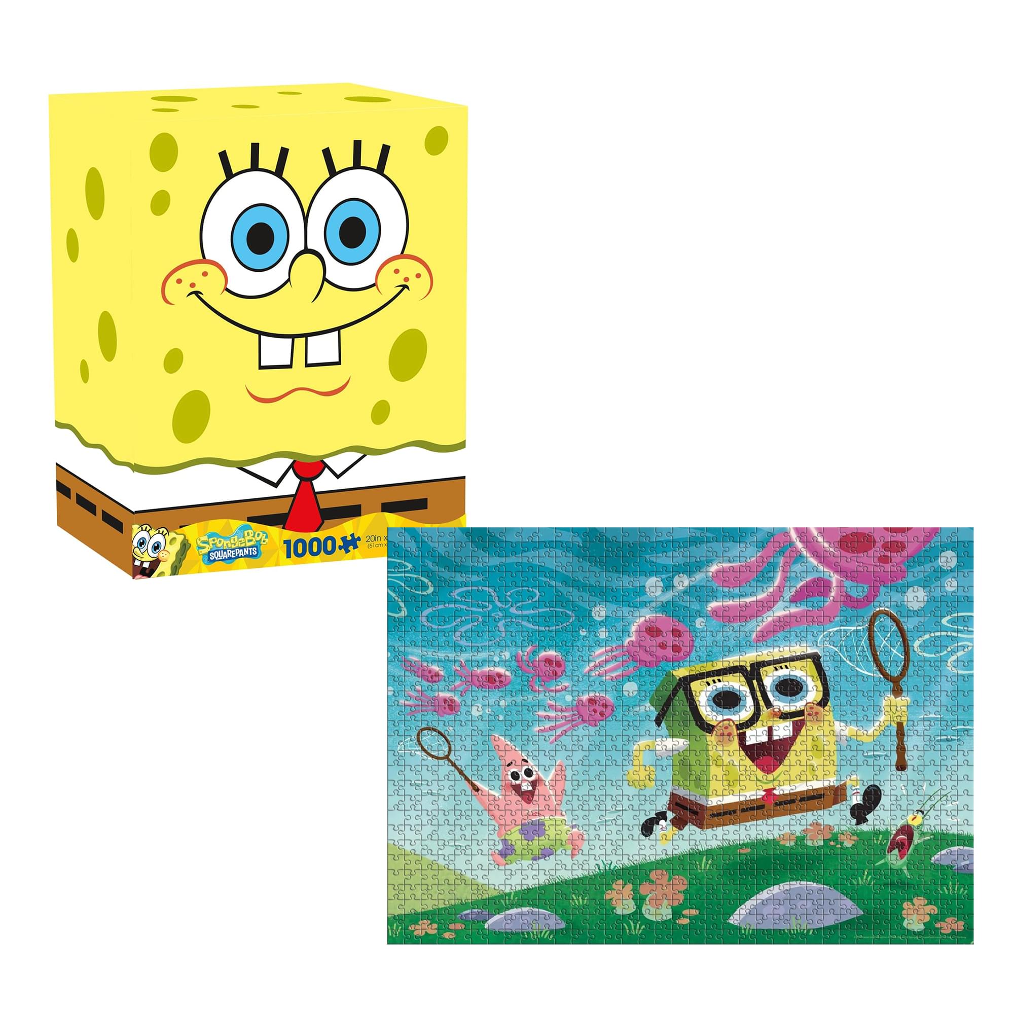 SpongeBob Shaped Box 1000 Piece Jigsaw Puzzle | Free Shipping