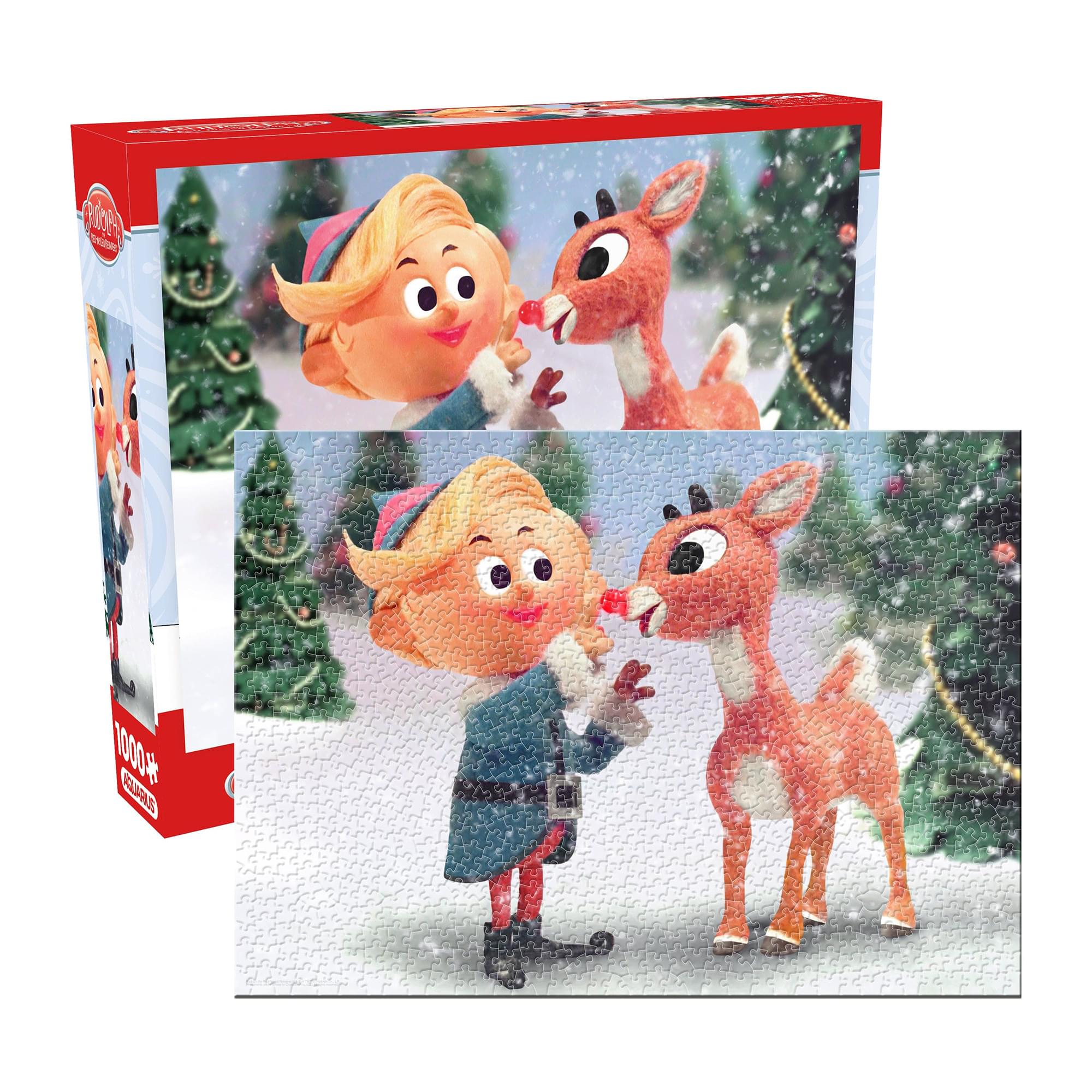 Rudolph 1000 Piece Glitter Snow Jigsaw Puzzle | Free Shipping