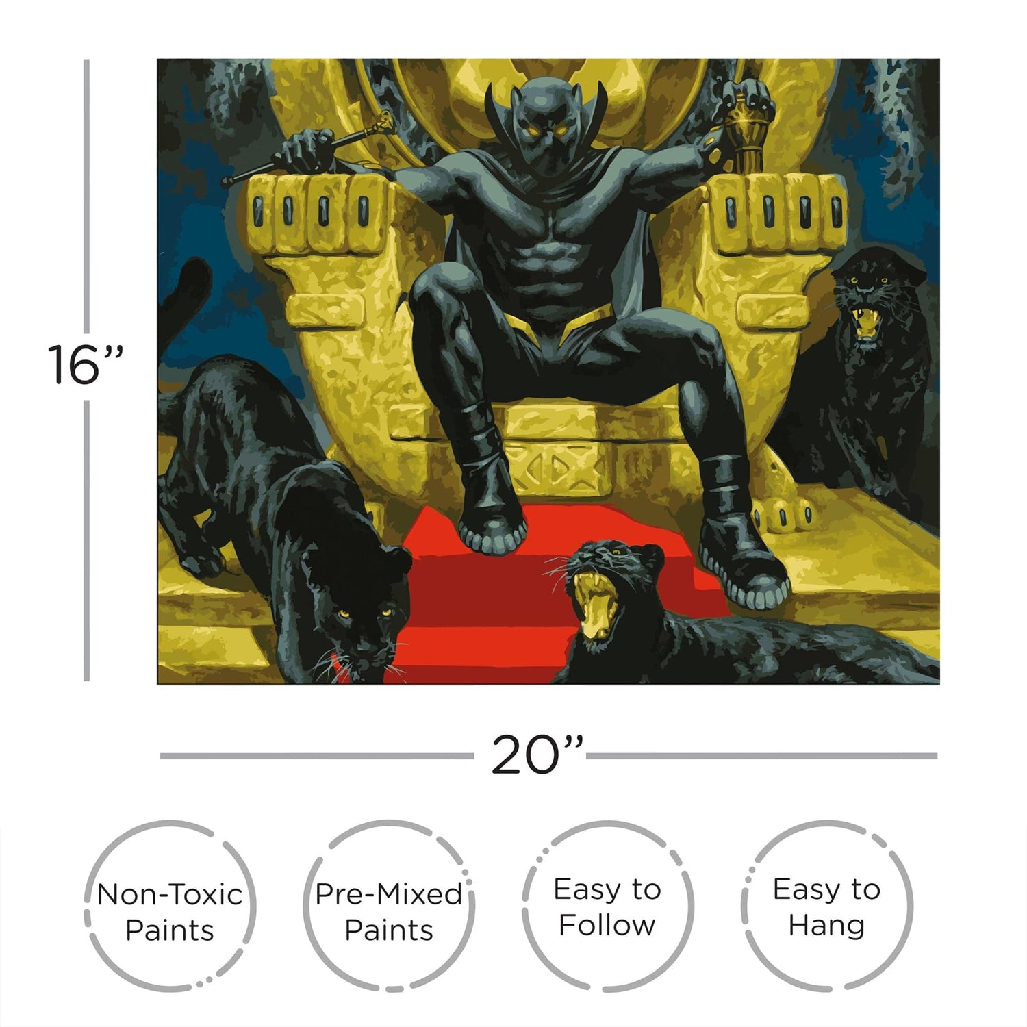 Marvel Black Panther Art By Numbers Painting Kit | Free Shipping