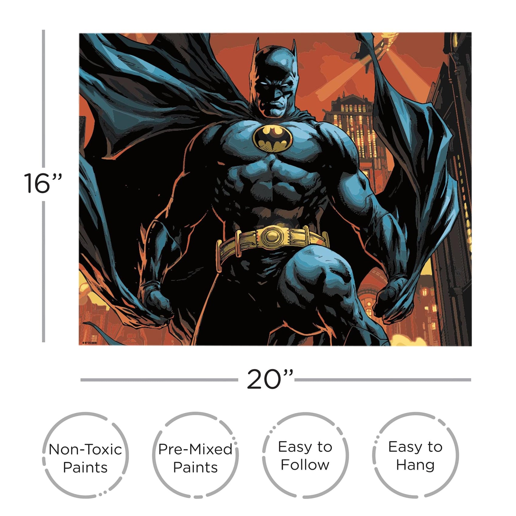 DC Comics Batman Art By Numbers Painting Kit | Free Shipping