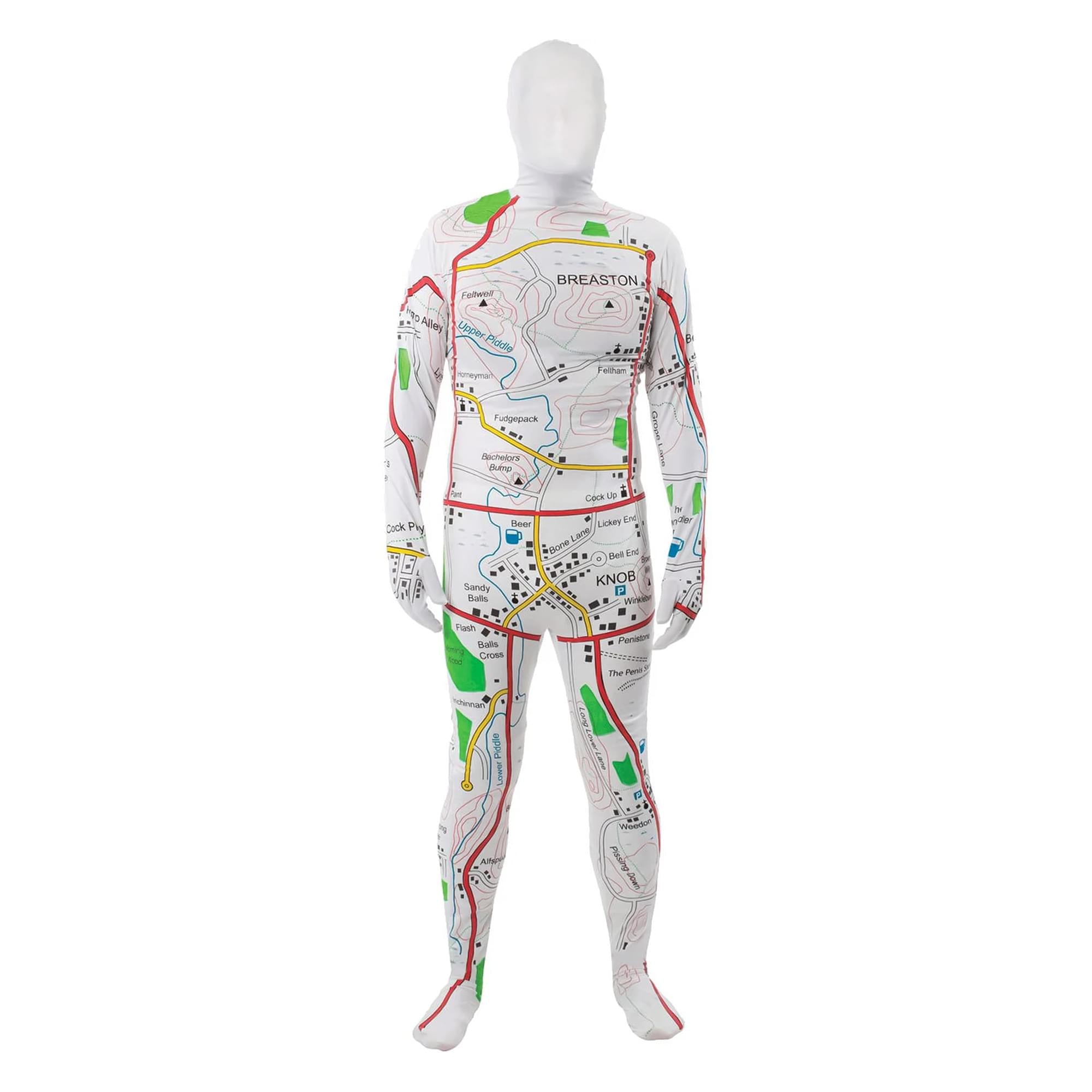 Men's Map Adult Costume Bodysuit | Free Shipping