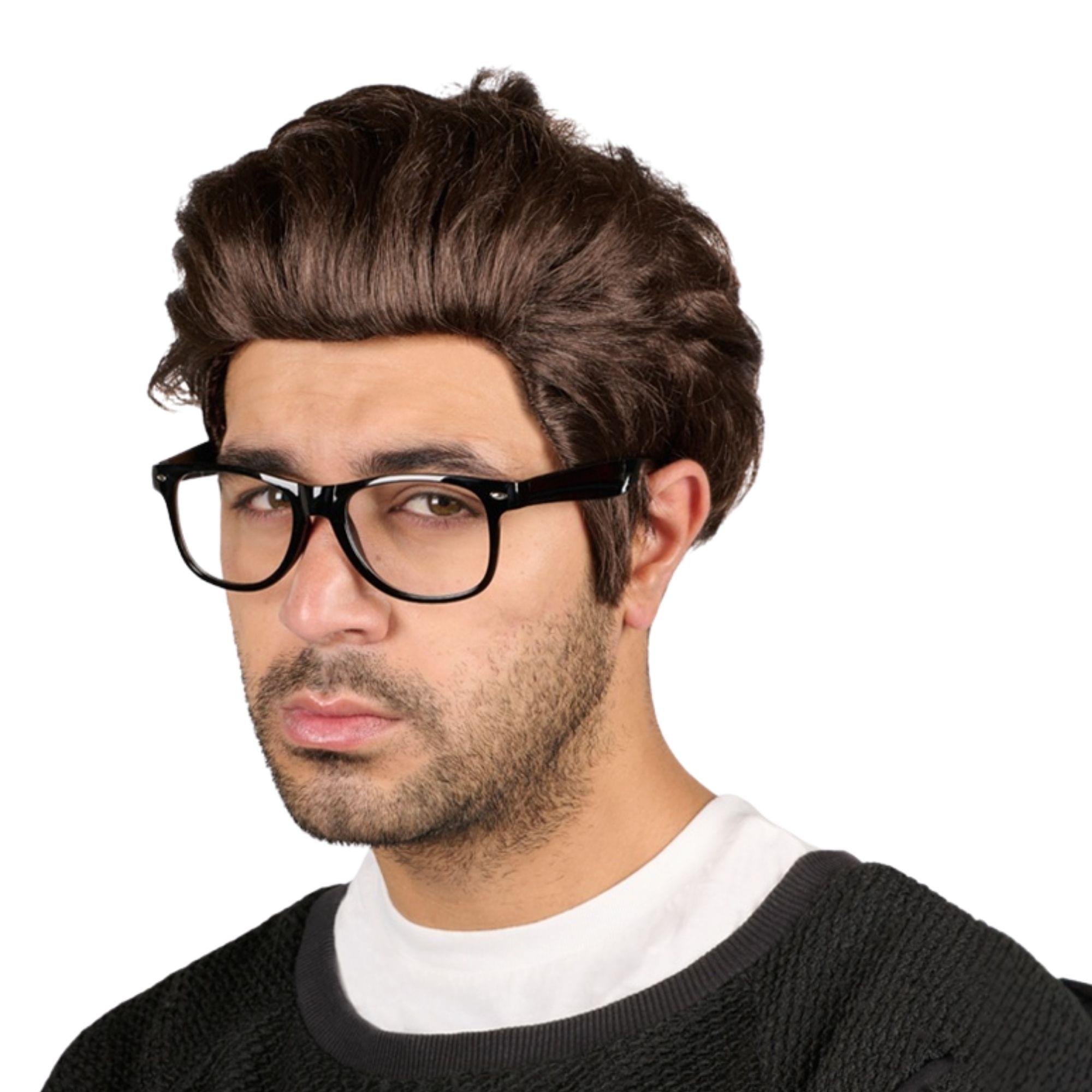 David Wig & Glasses Black Costume Accessory | Free Shipping