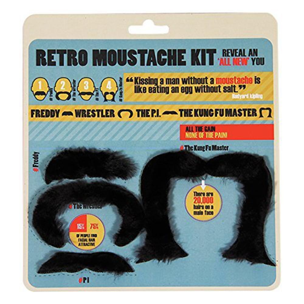 Retro Self Adhesive Moustache Kit | Free Shipping