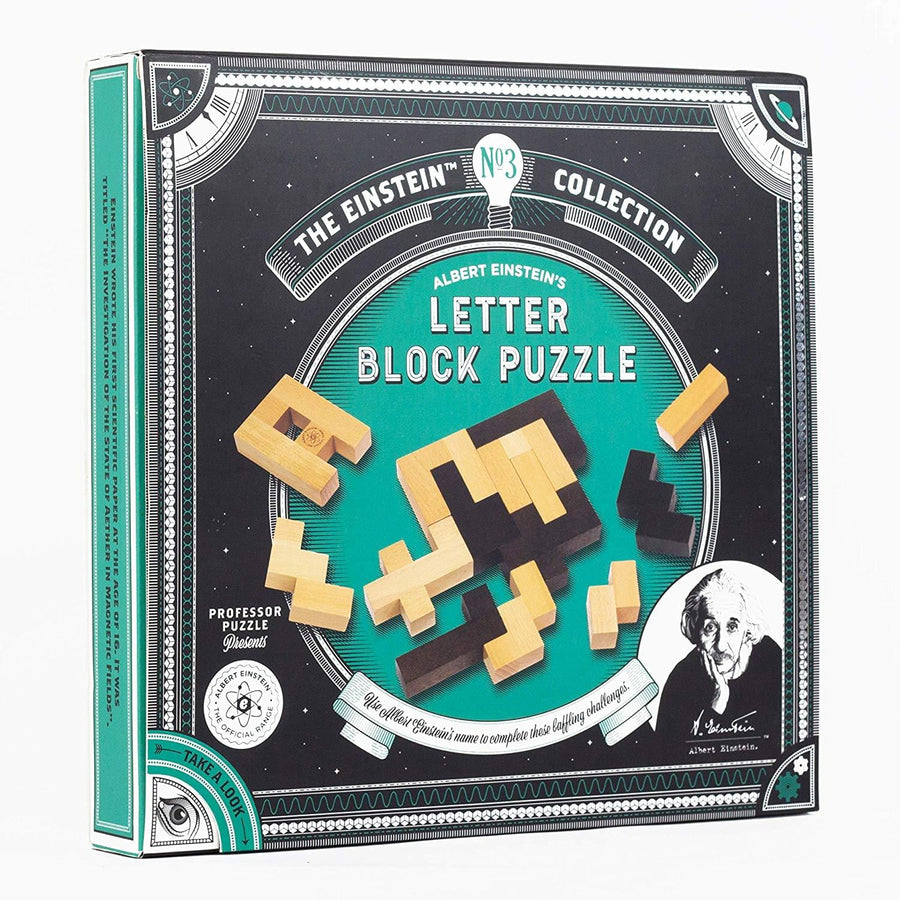 The Einstein Collection Letter Block Puzzle | 12 Challenges | Free Shi