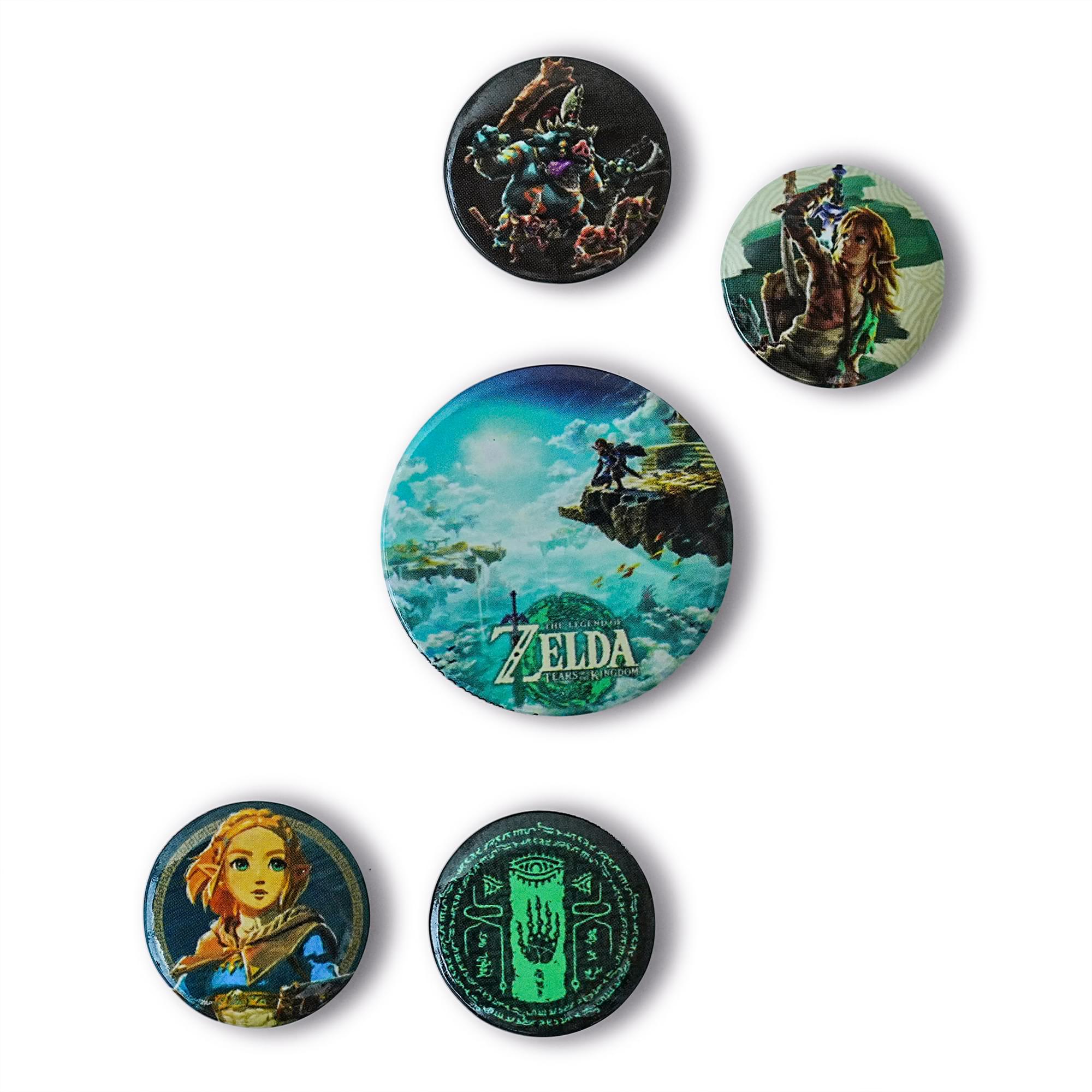 Legend Of Zelda TOTK 5-Piece Button Set | Free Shipping