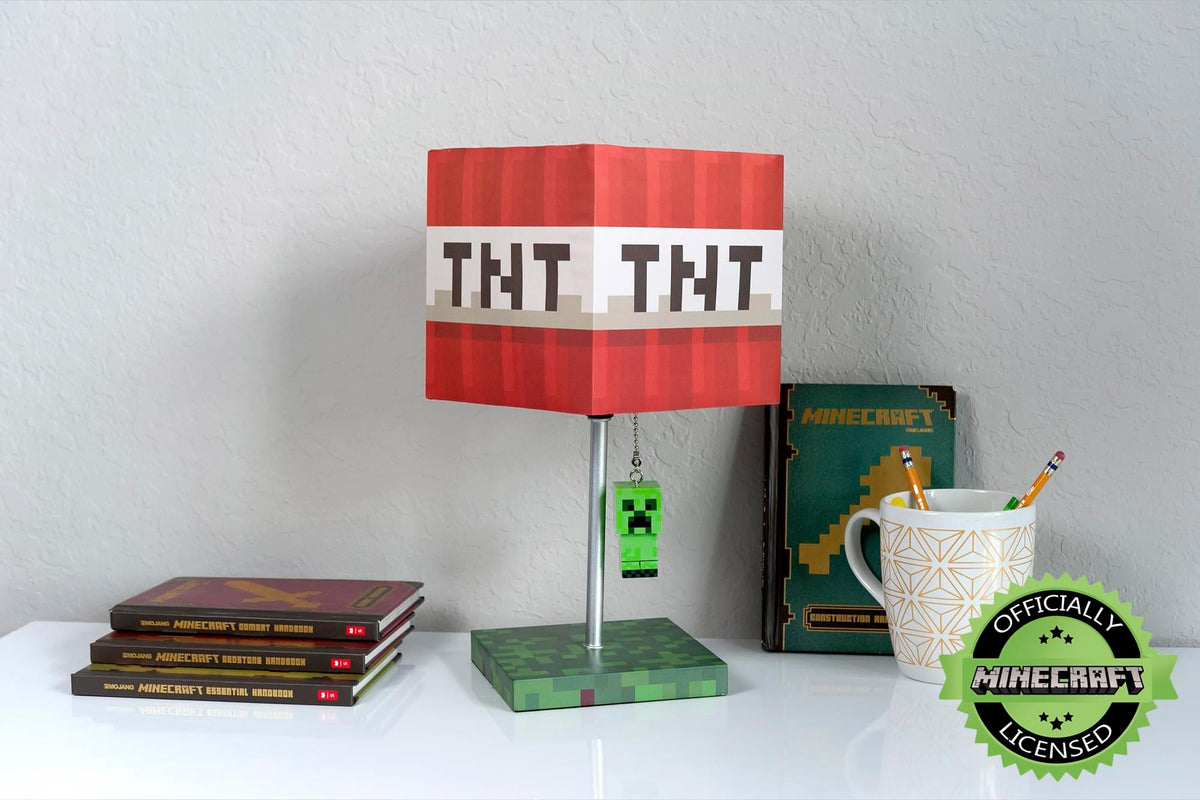 Minecraft TNT Block Desk Lamp w/ 3D Creeper Puller | Free Shipping