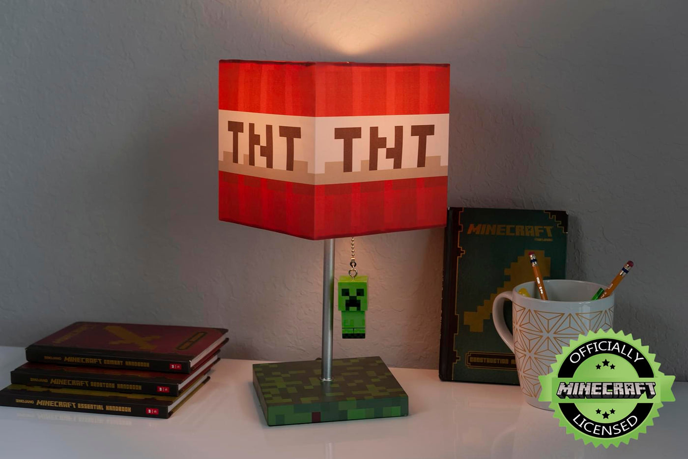 Minecraft TNT Block Desk Lamp w/ 3D Creeper Puller | Free Shipping