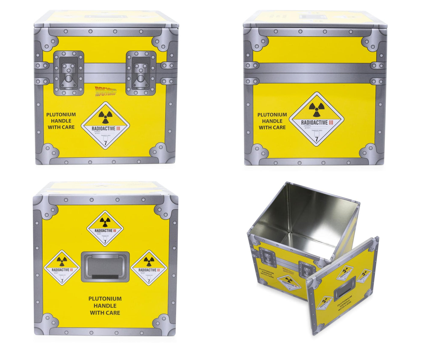 Back to the Future Yellow Plutonlum 4x4x4" Tin Box | Free Shipping
