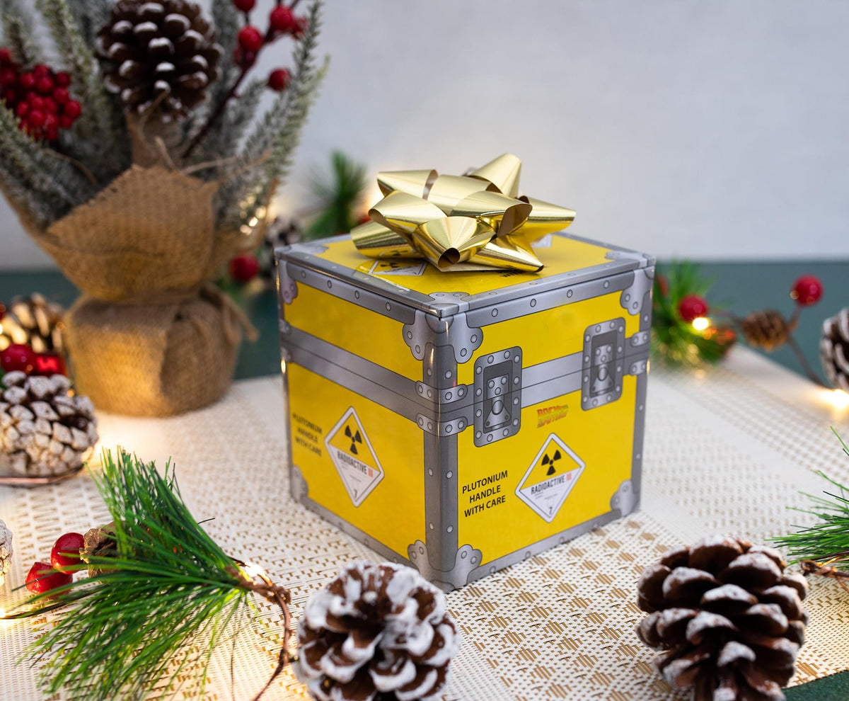 Back to the Future Yellow Plutonlum 4x4x4" Tin Box | Free Shipping