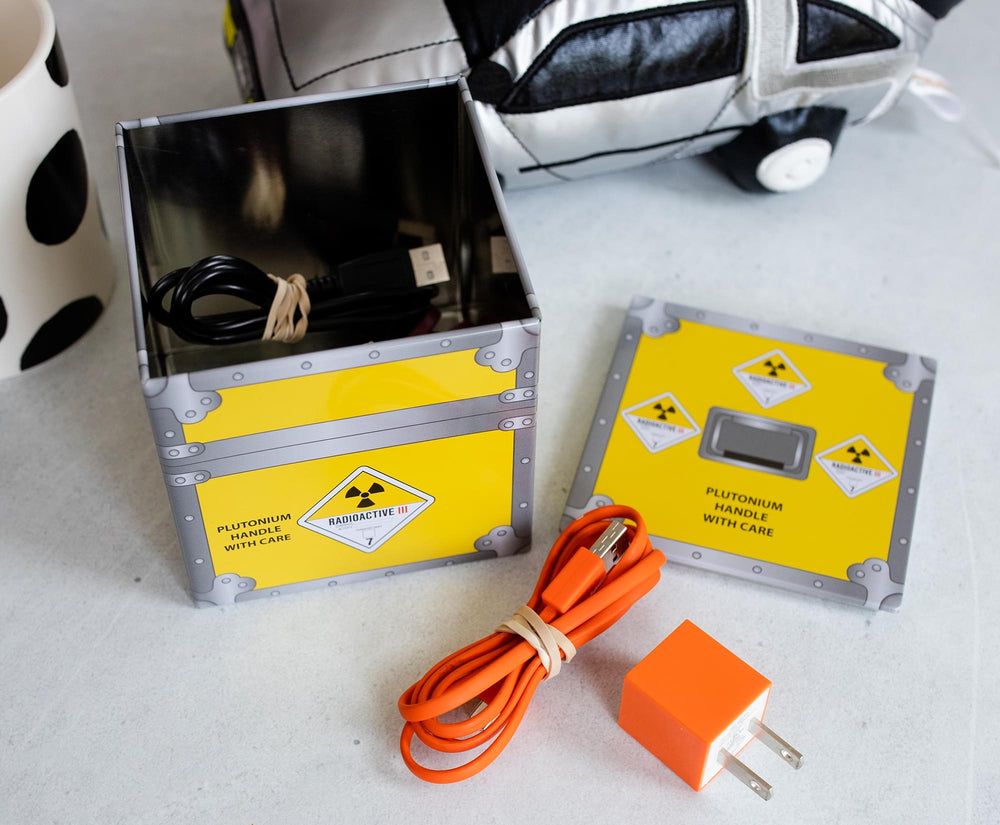 Back to the Future Yellow Plutonlum 4x4x4" Tin Box | Free Shipping